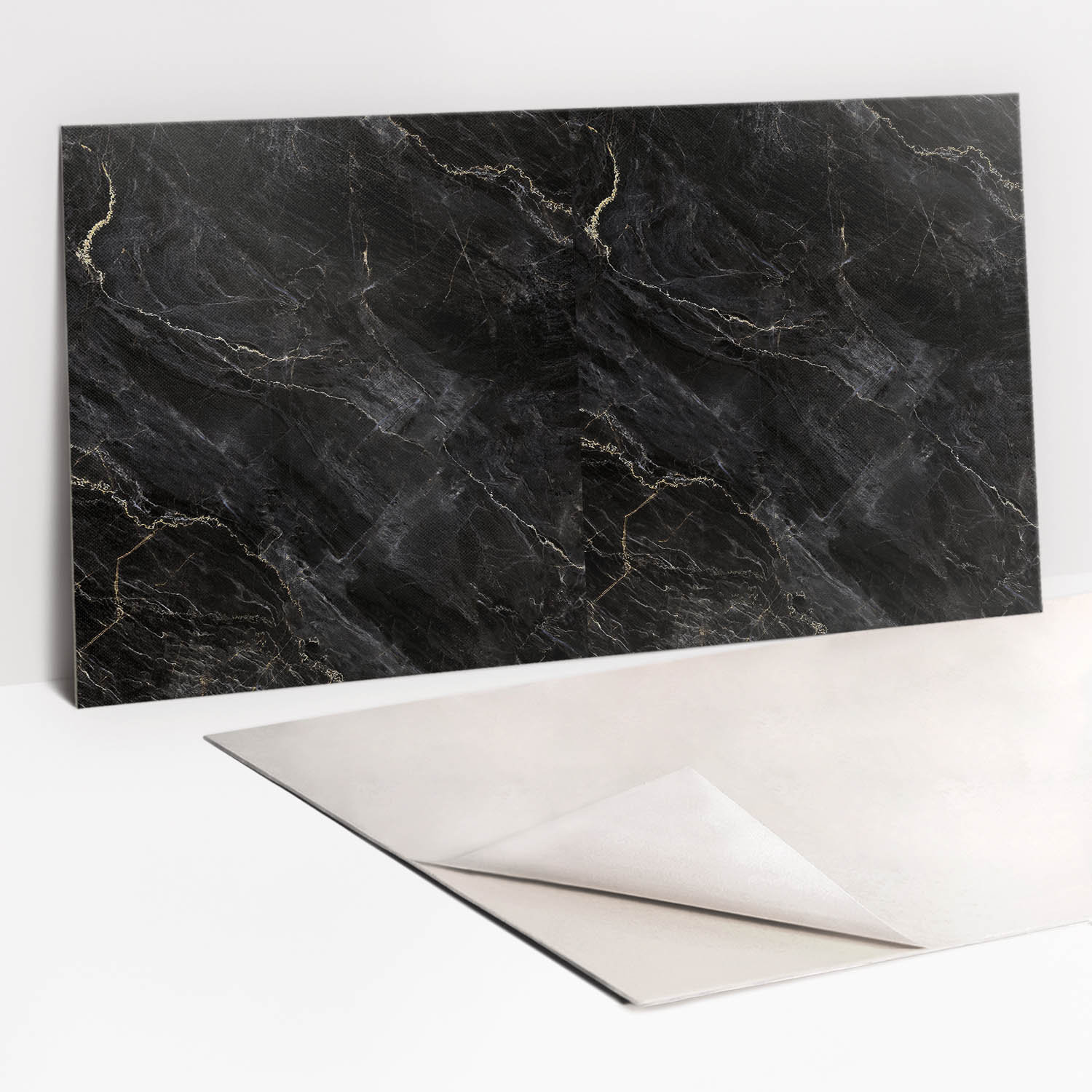 Ivy Bronx Cevdet 50 x 100cm PVC Tile in Black | Wayfair.ie