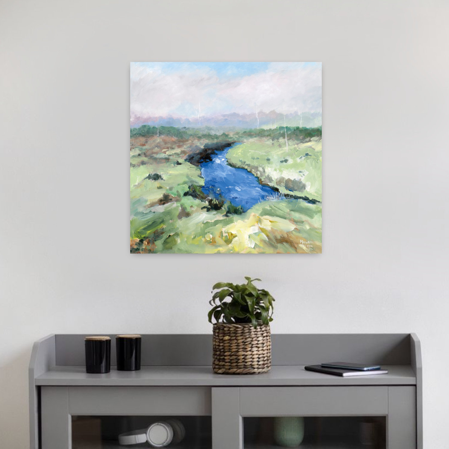 Dovecove Iris River Abstract Coastal Landscape Art | Wayfair