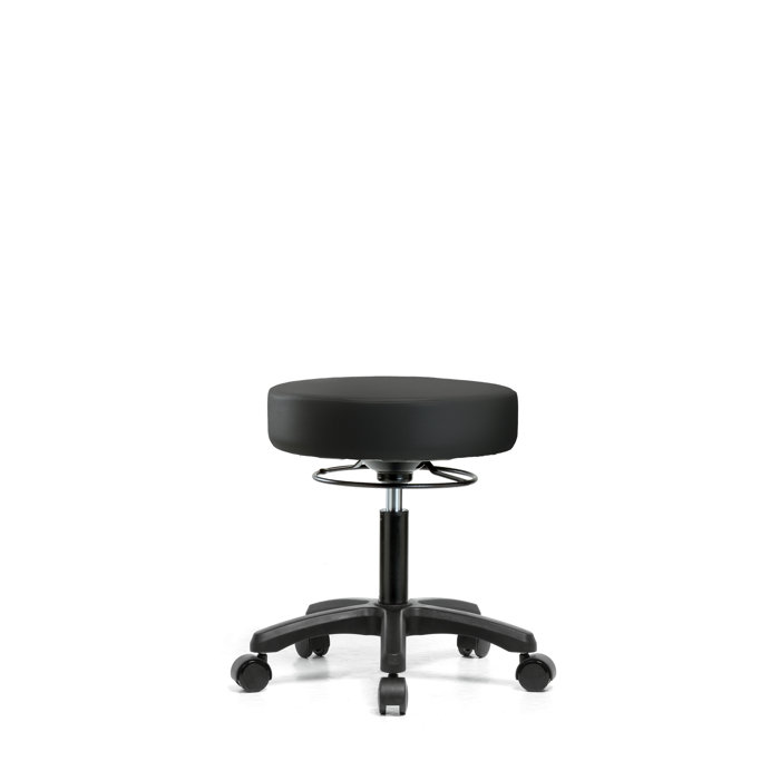 Symple Stuff Wilder Ergonomic Lab Stool with Footring Pedestal Base ...