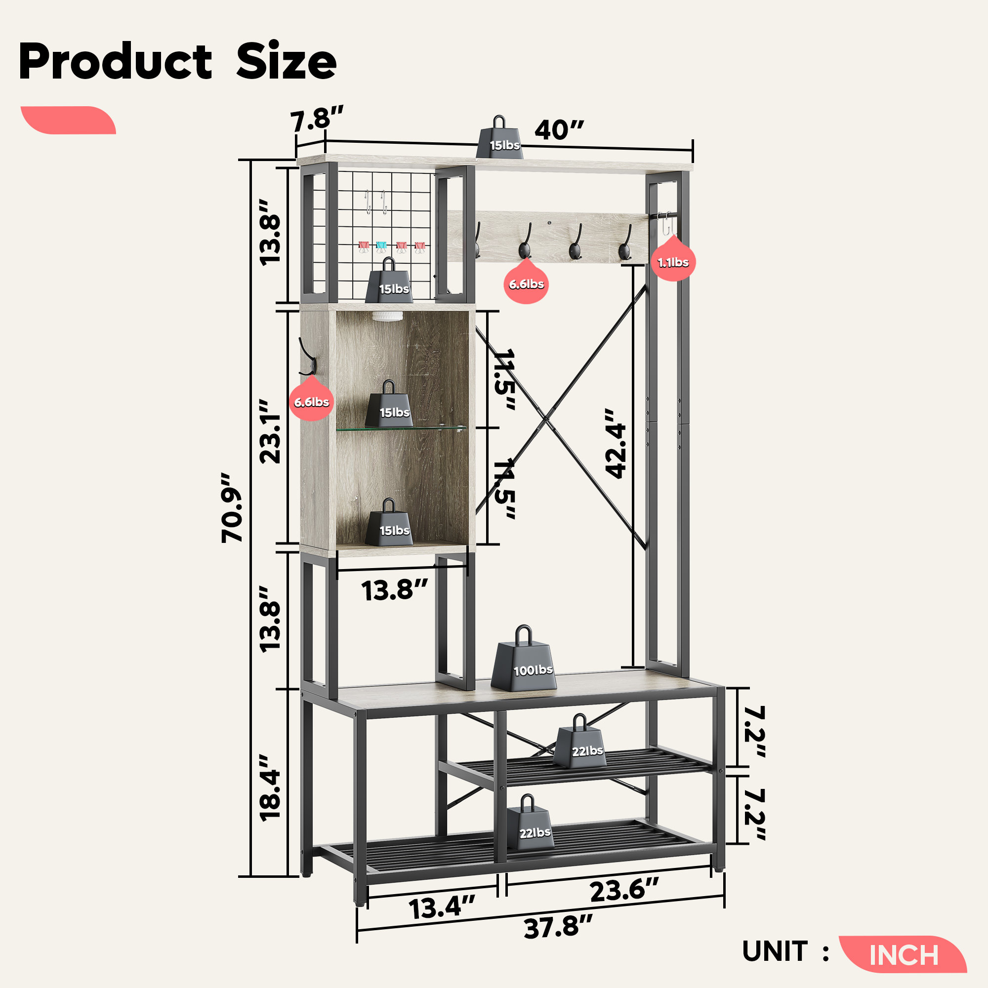 Trent Austin Design® Prieto Hall Tree with Bench and Shoe Storage ...