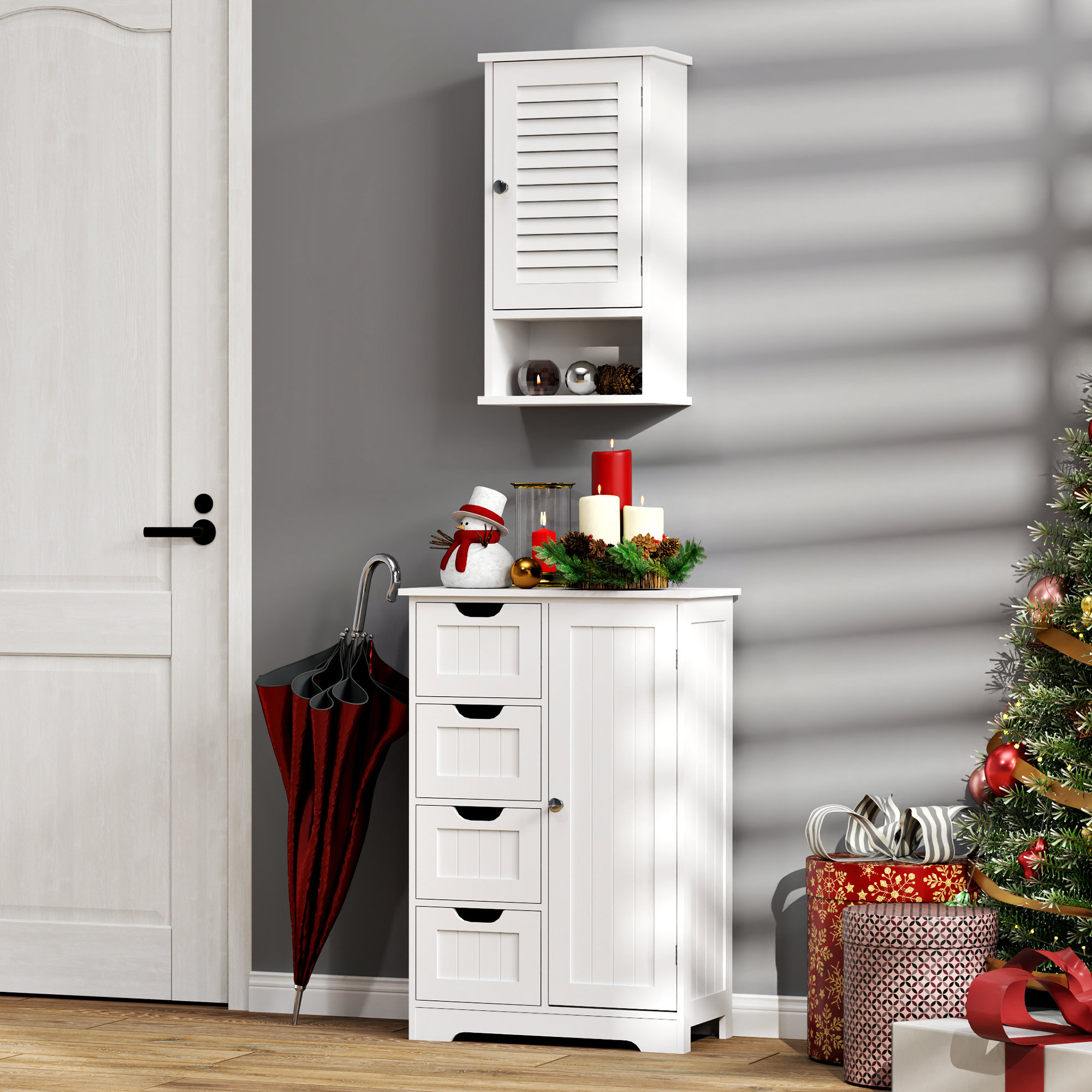 Winston Porter Small Accent Storage Cabinet Wall Mounted Cabinet For ...