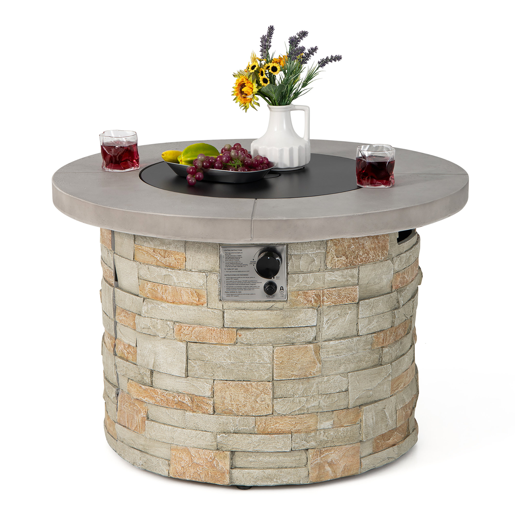 17 Stories 36" H x 36" W Steel Propane Outdoor Fire Pit Table | Wayfair