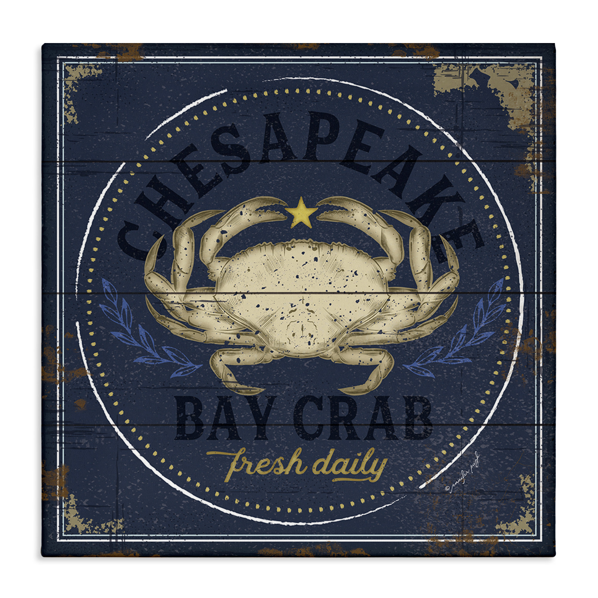 Stupell Industries Vintage Chesapeake Bay Crab Sign Nautical Marine ...