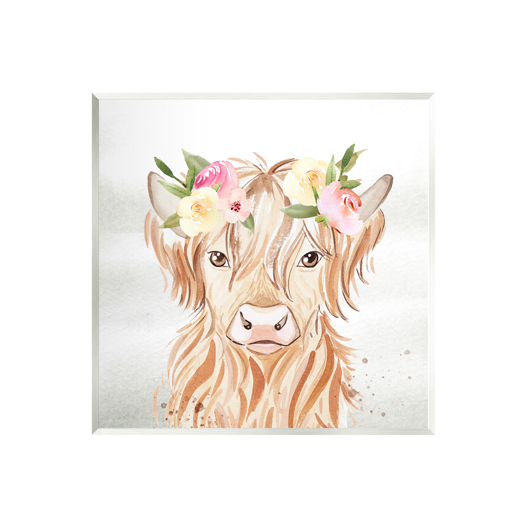 August Grove Cattle & Floral Garland Framed Giclee Art Design By Enya ...