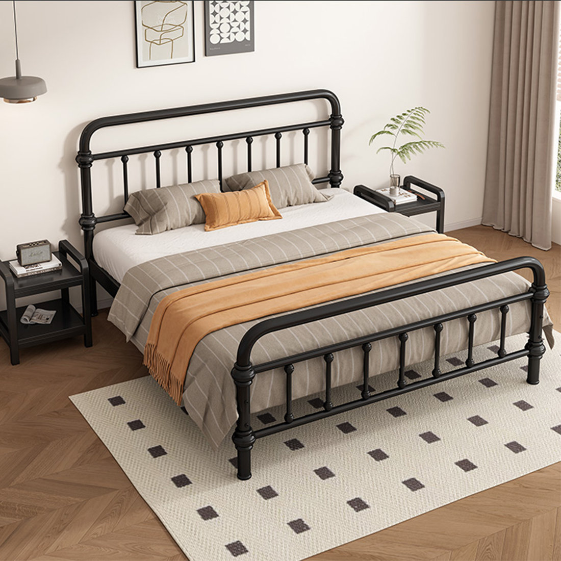 Hokku Designs Electrostatic Sprayed Thickened Carbon Steel Bed | Wayfair