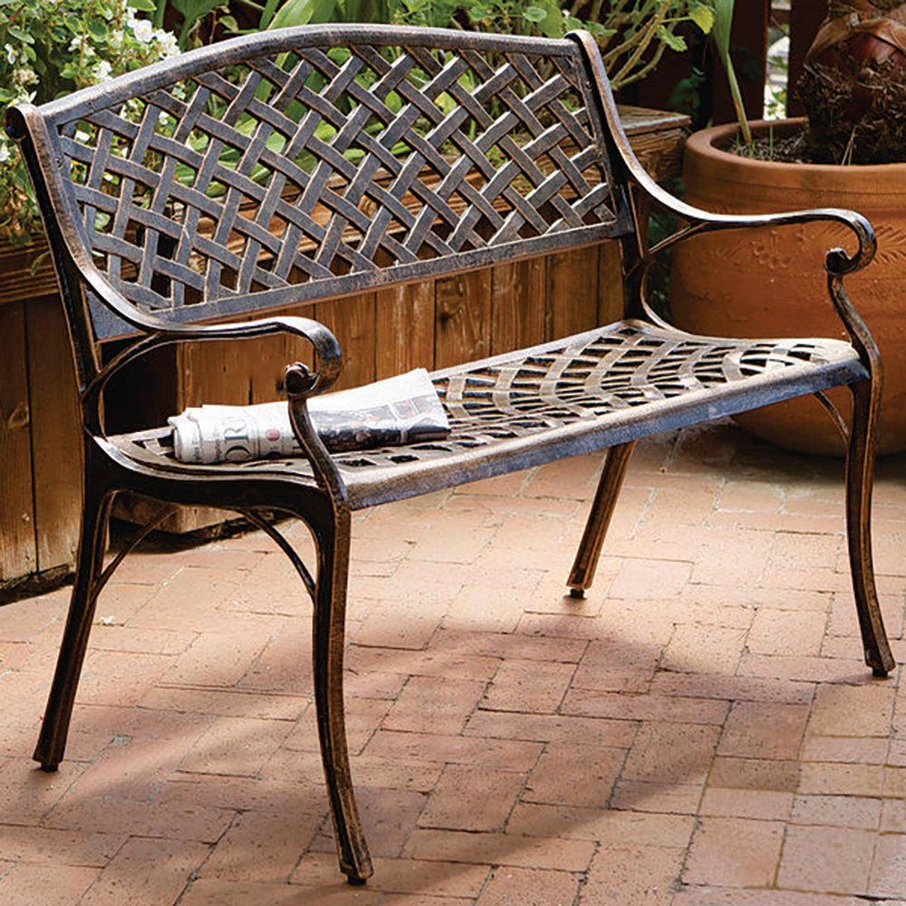 Alcott Hill Banc de patio en fonte d'aluminium Embero et avis - Wayfair ...