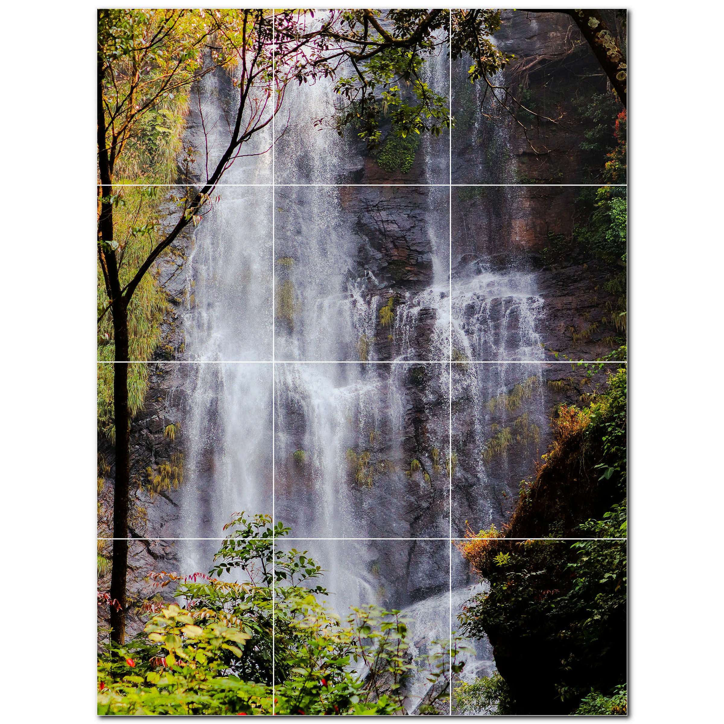 Picture-Tiles.com 12.75" x 17" Ceramic Waterfalls Photo Decorative ...