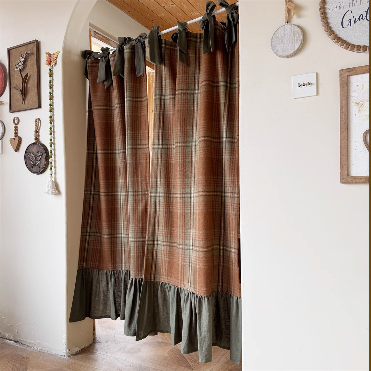 Rosalind Wheeler American Country Style Retro Door Curtain | Wayfair