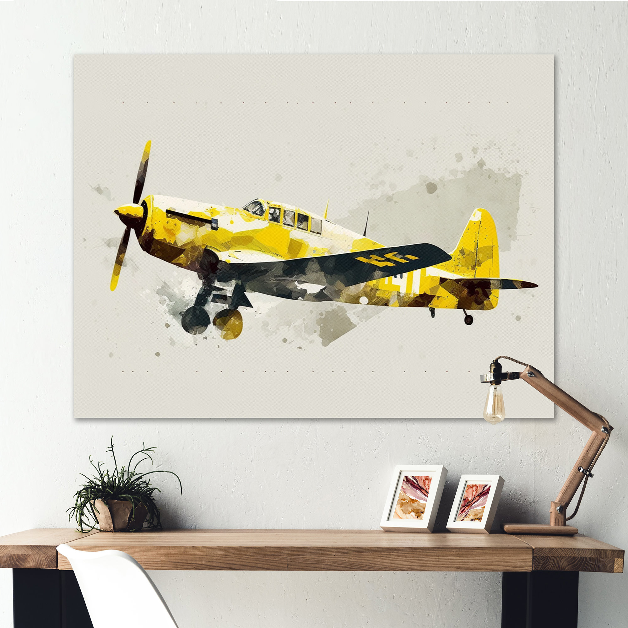 Williston Forge Propeller Plane Design On Canvas Print | Wayfair