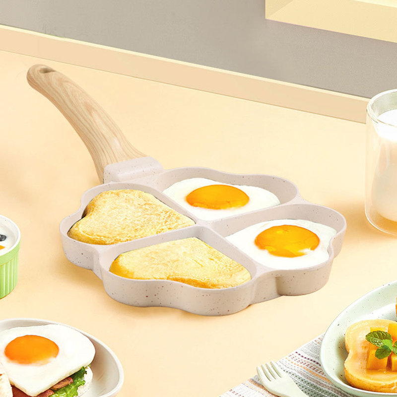 frler Egg Pan Nonstick 4-Cup Heart-Shaped Egg Frying Pan | Wayfair
