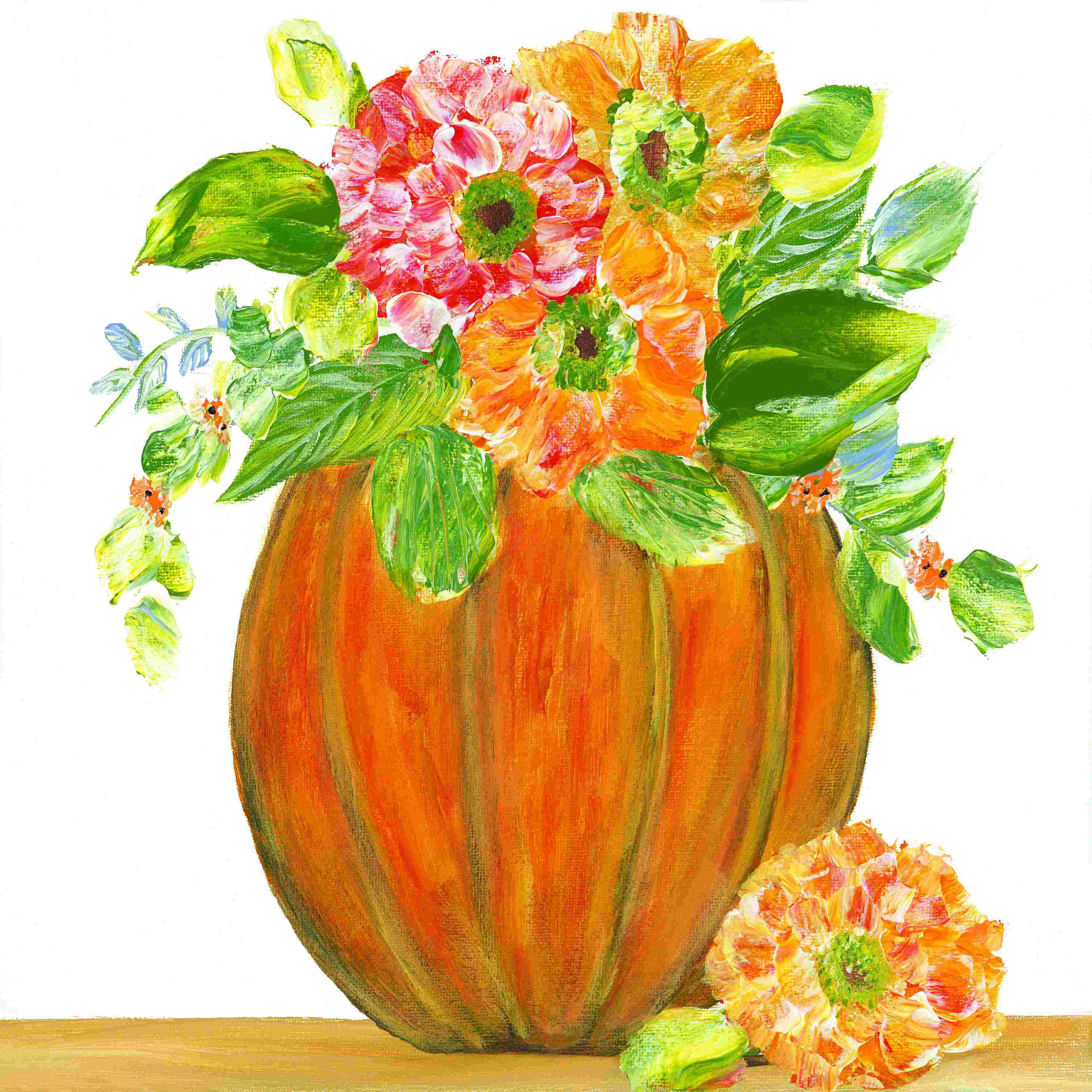Winston Porter Pumpkin Full of Mums - Wrapped Canvas Painting | Wayfair