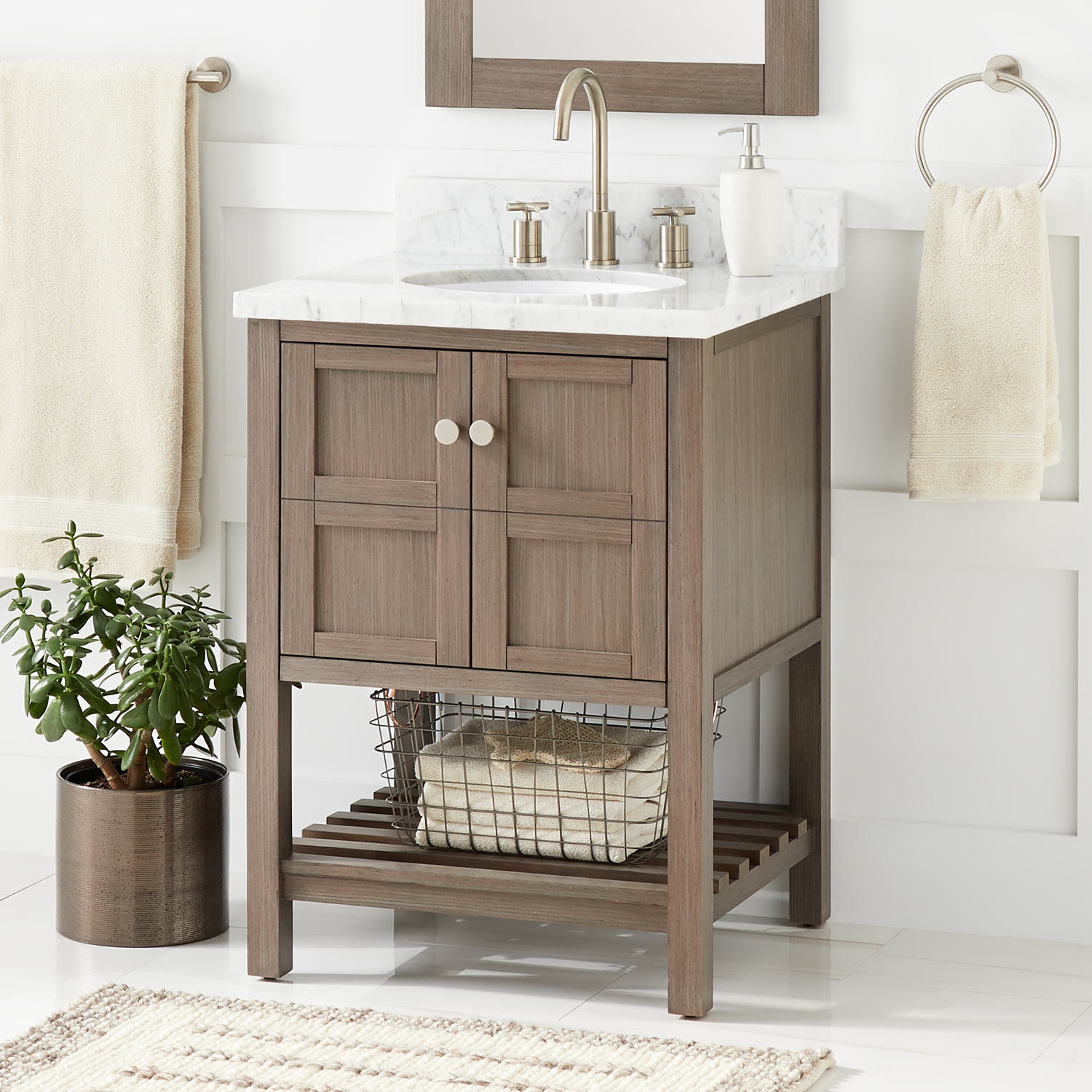 Signature Hardware 24" Olsen Single Bathroom Vanity Set with Oval ...