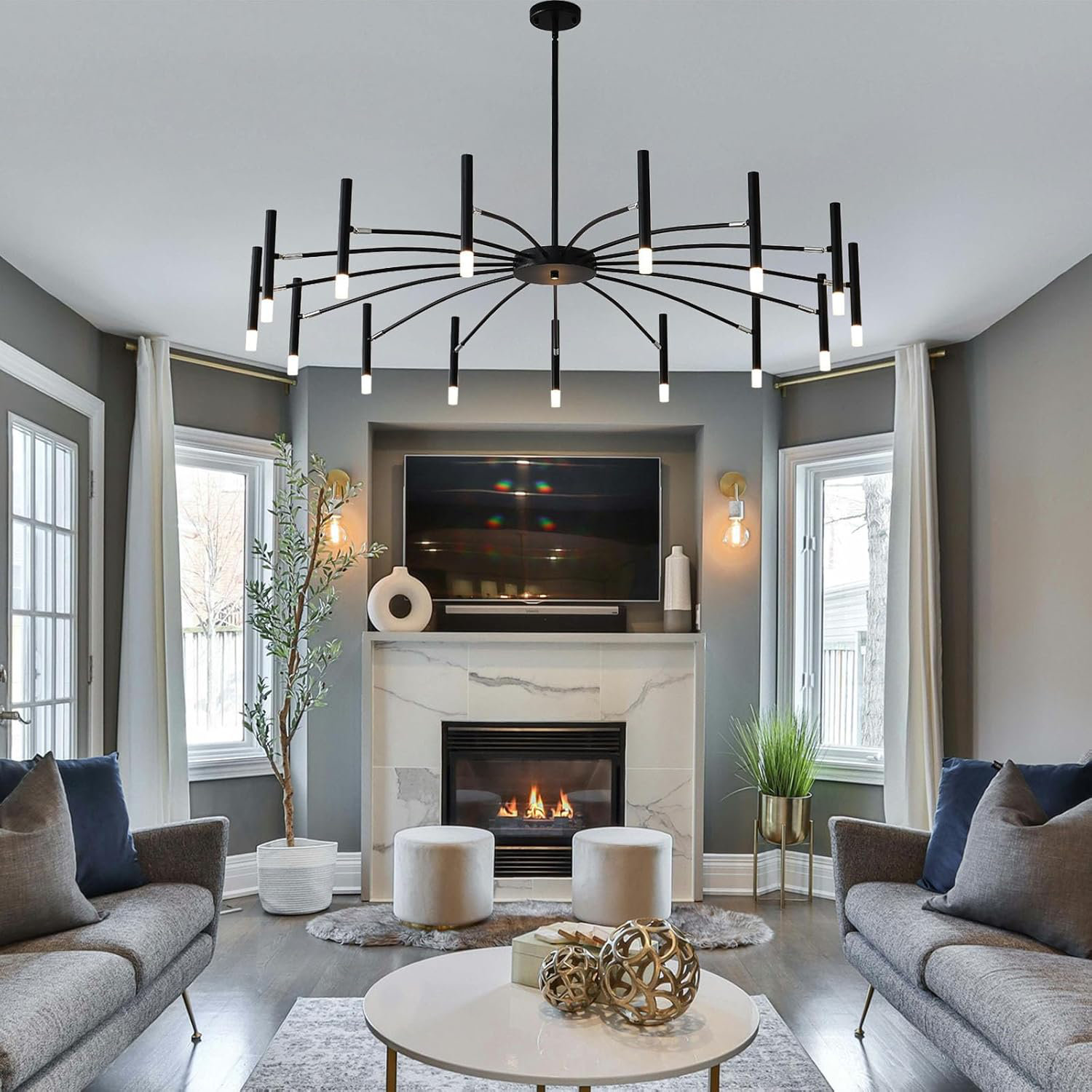 Ebern Designs 15-Light Dimmable LED Modern Chandelier & Reviews ...