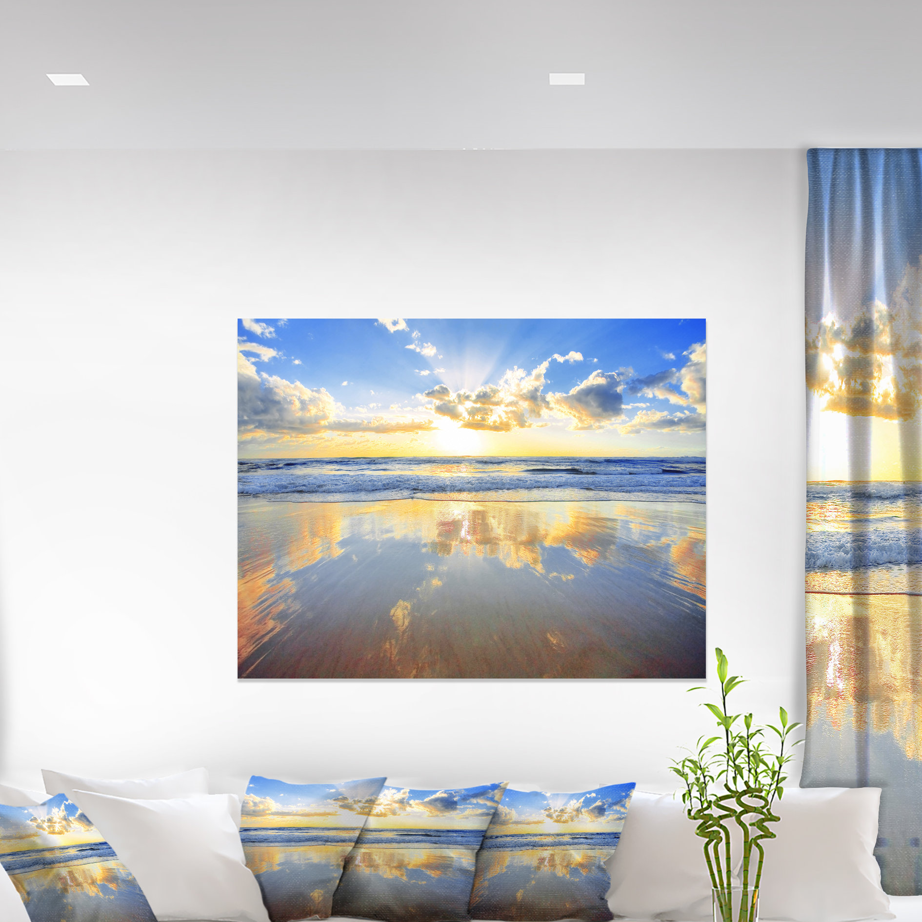 Highland Dunes Risa Blue Sky and Clouds Mirrored in Sea' Photograph ...