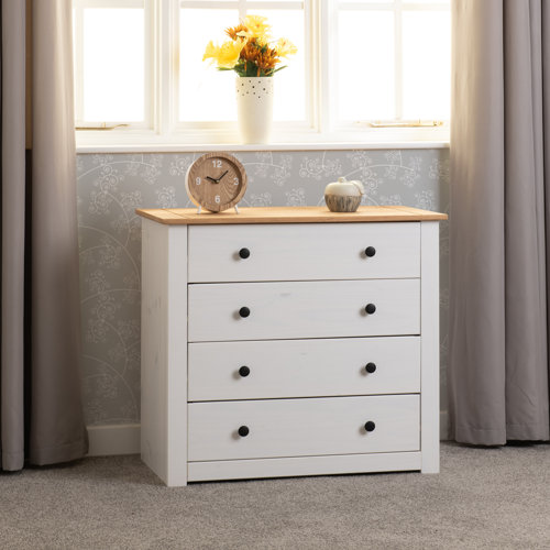 Marlow Home Co. Amary Solid Wood 80cm W 4 - Drawer Chest of Drawers ...