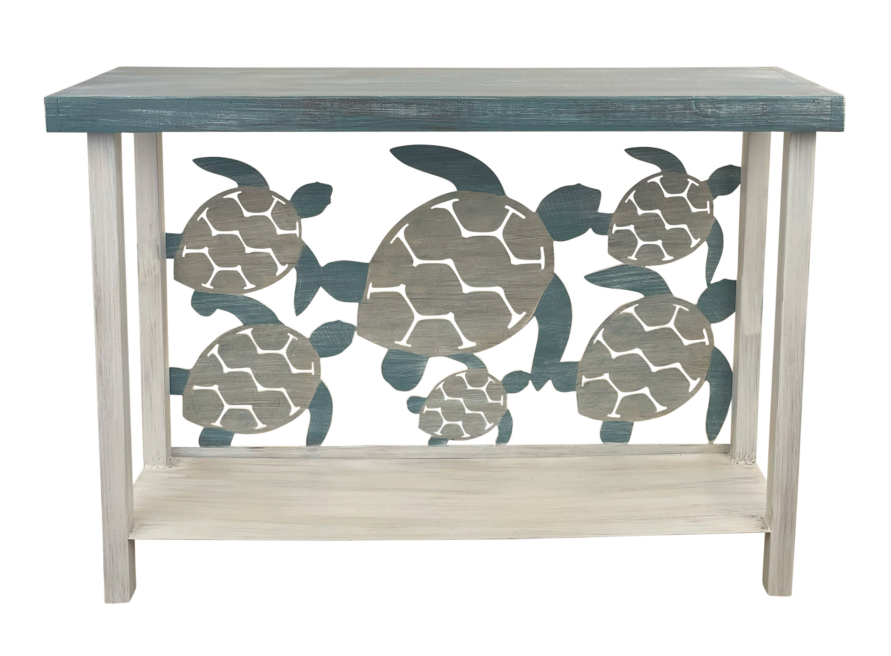 Bay Isle Home™ COTTAGE/TIDE IRON RECTANGLE SOFA TABLE WITH TURTLE ...