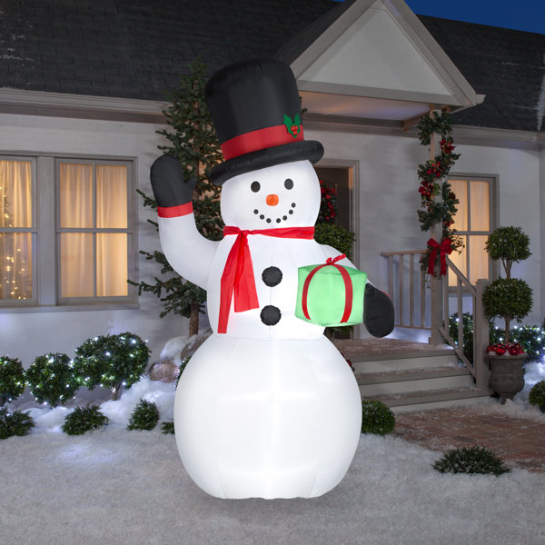 Gemmy Industries Airblown-Snowman w/Gift Box-Giant | Wayfair