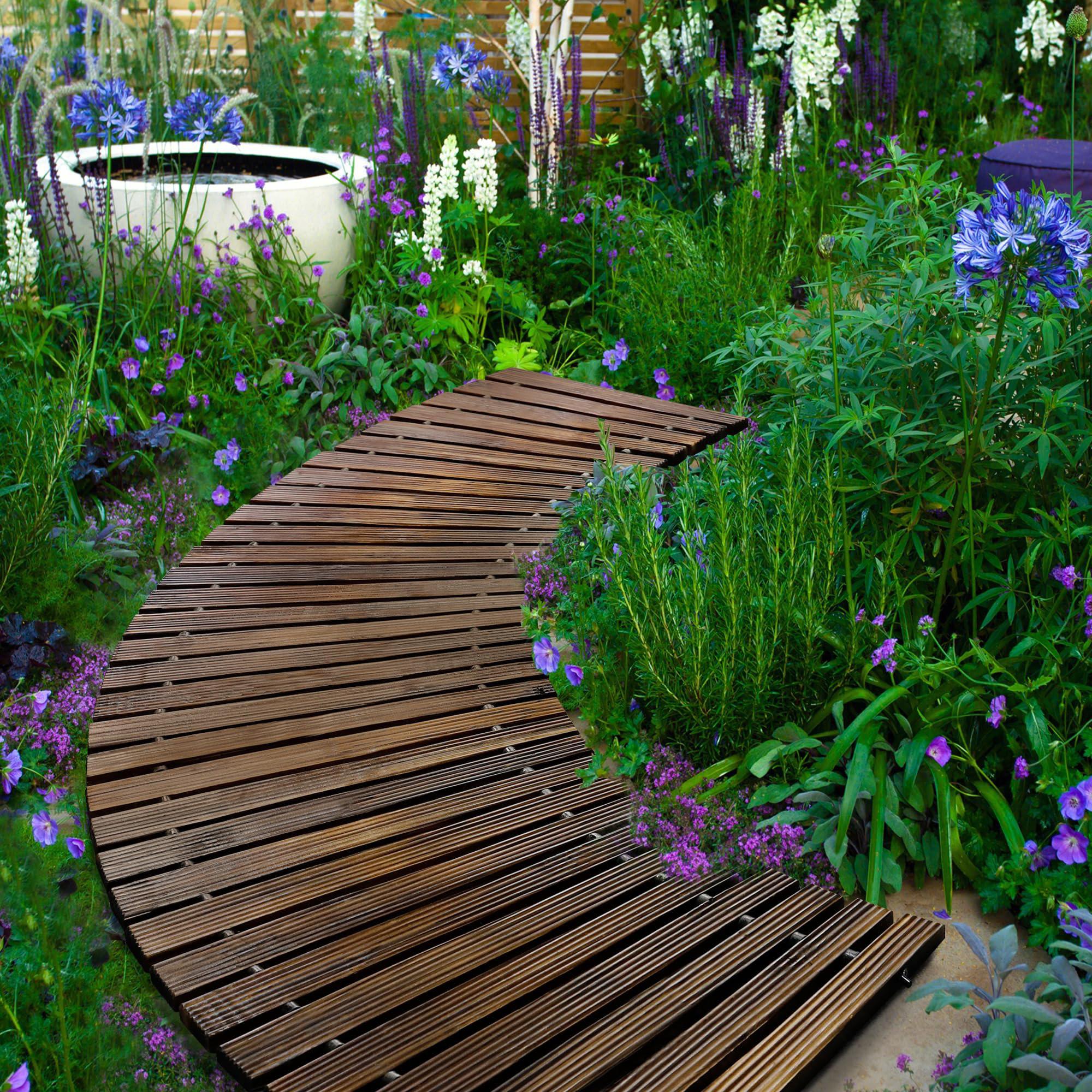 Arlmont & Co. Patio Path Decorative Garden Boardwalk Walkways | Wayfair