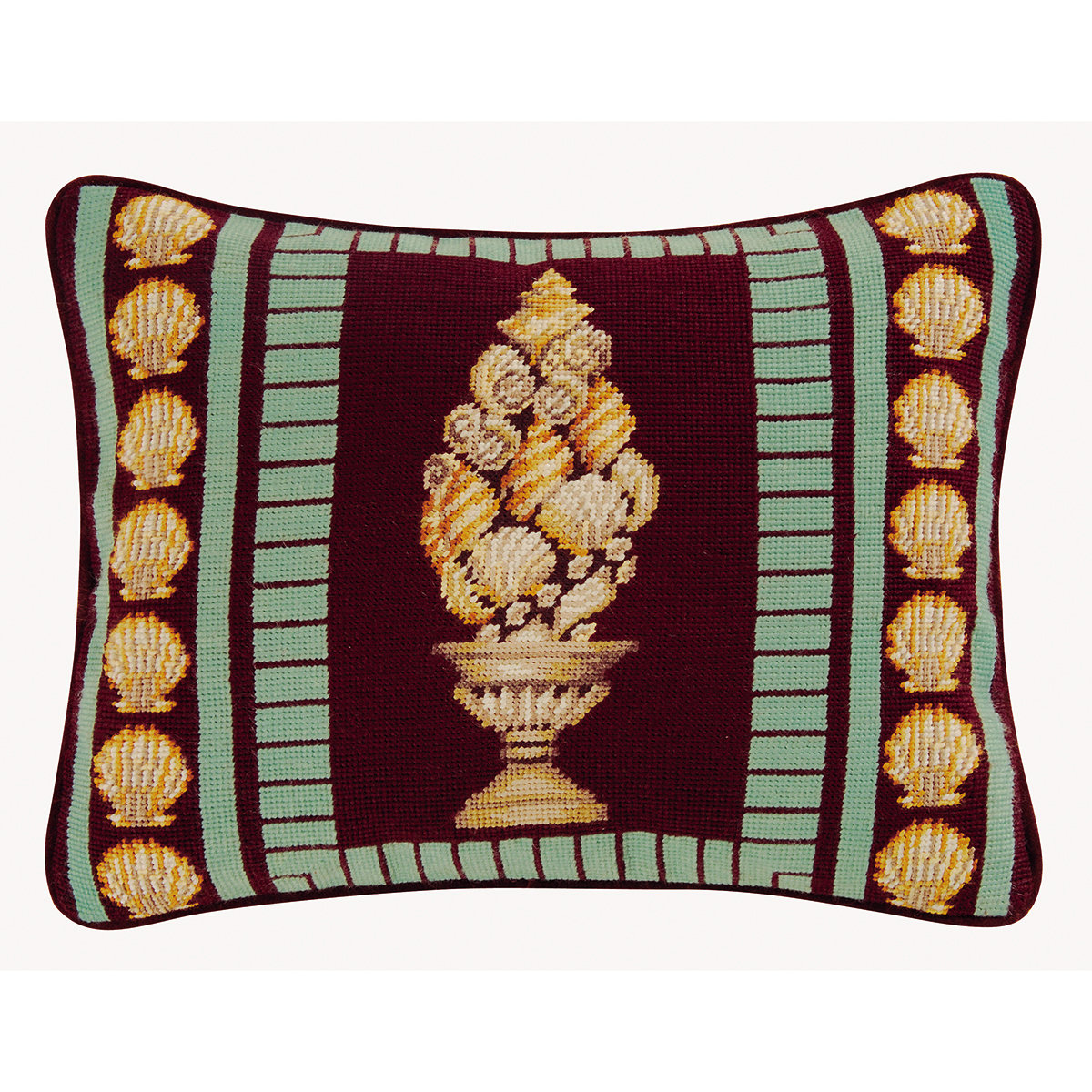 C&F Home Seashell Topiary Needlepoint Pillow | Wayfair