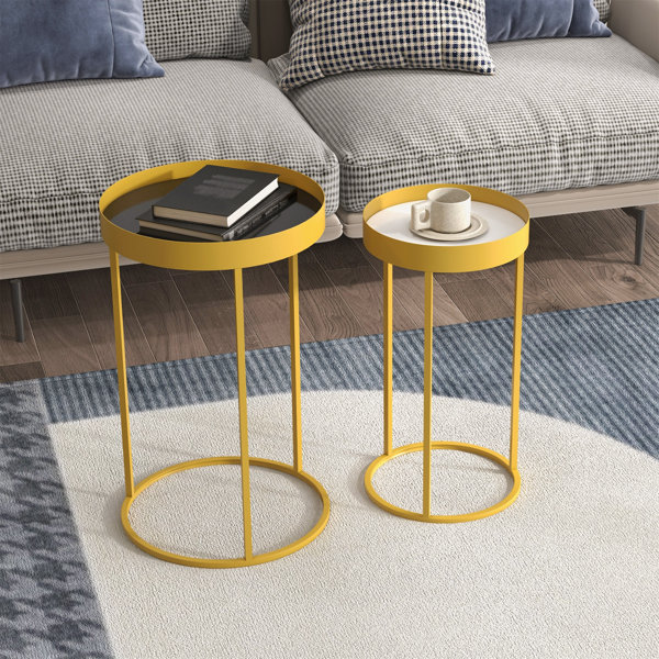 Fairmont Park Set Of 2 Round Coffee Table With Embedded Tabletop And ...