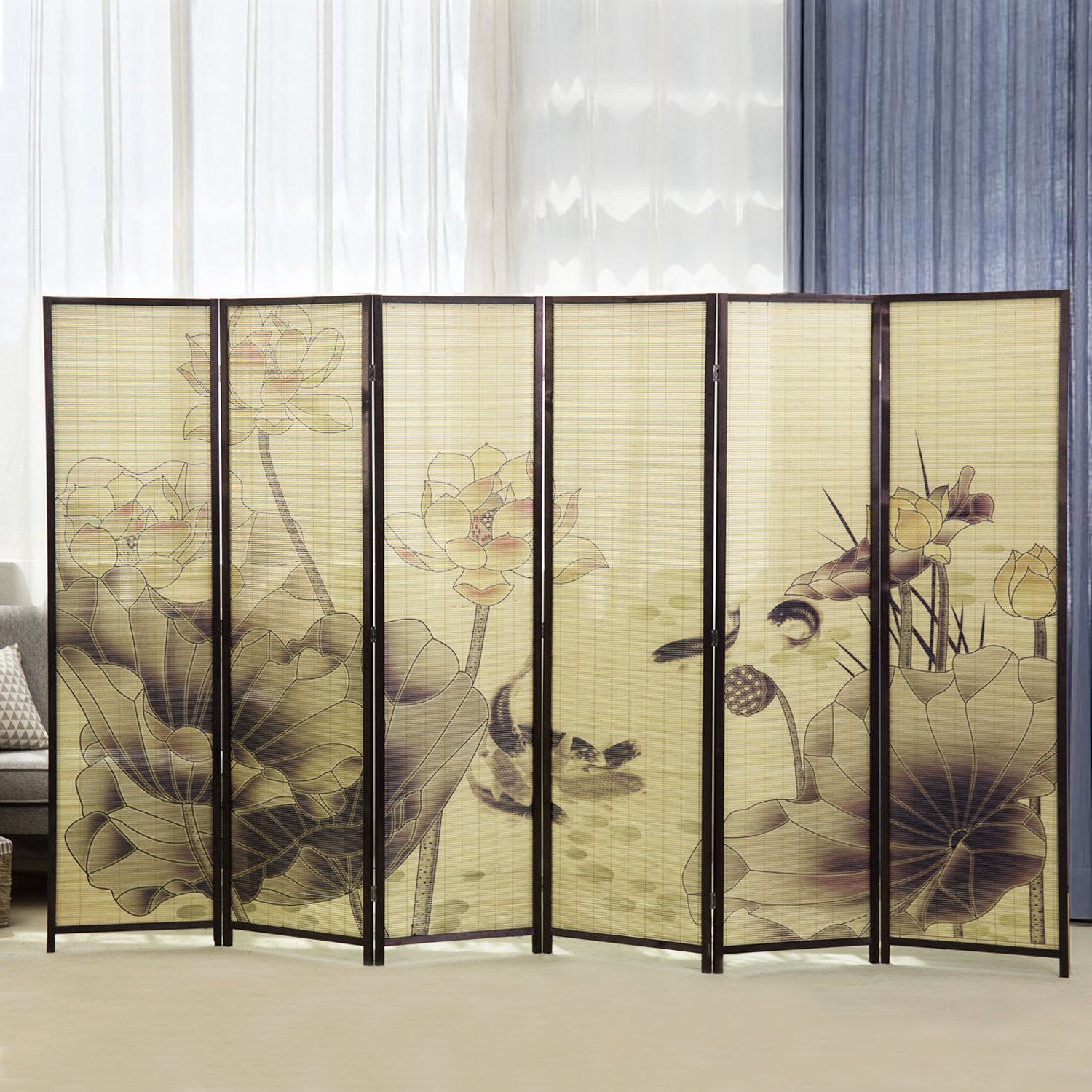 Red Barrel Studio® 6-Panel 114" Chinese Flower Room Divider & Reviews ...