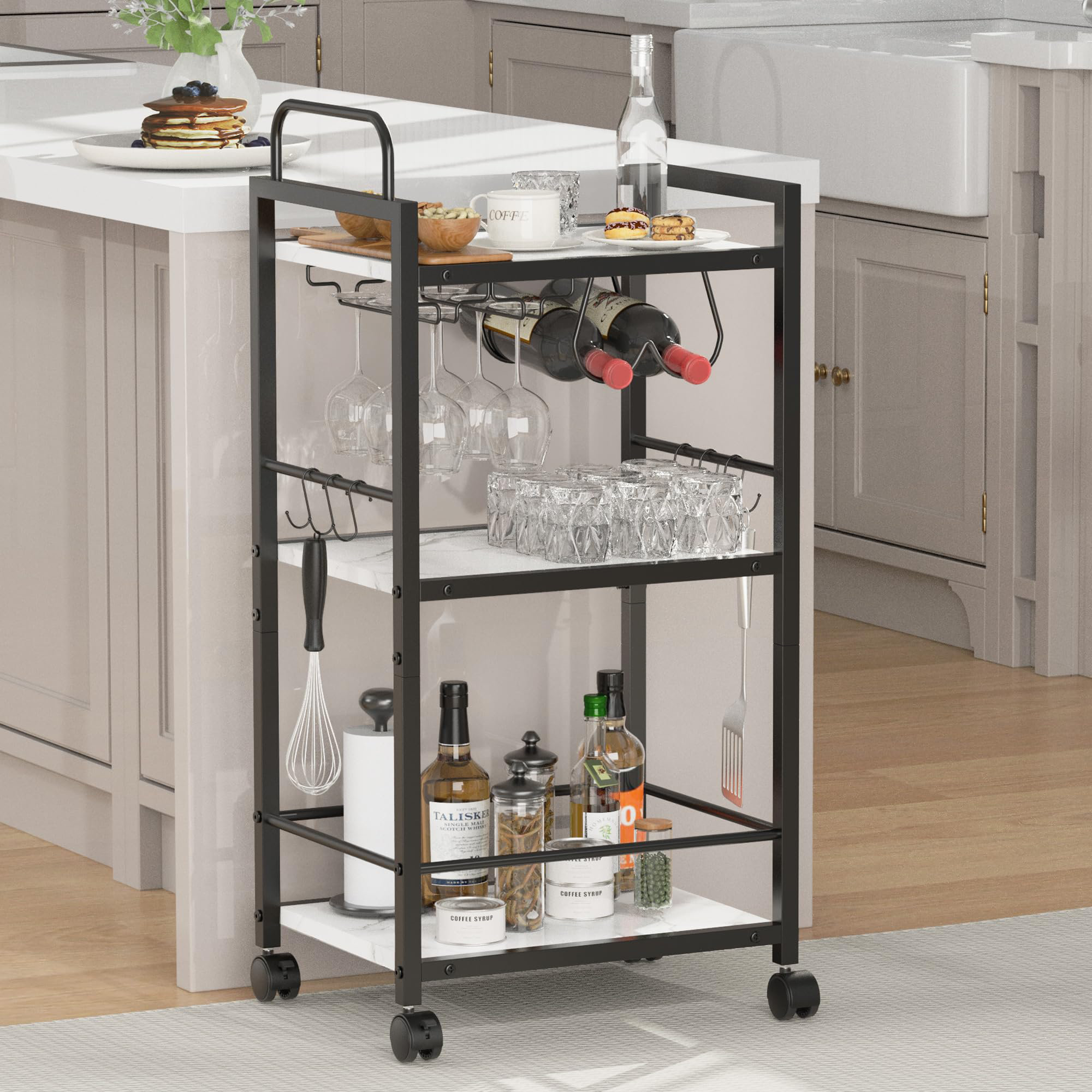 Ivy Bronx 3 Tier Kitchen Carts with Wheels | Wayfair