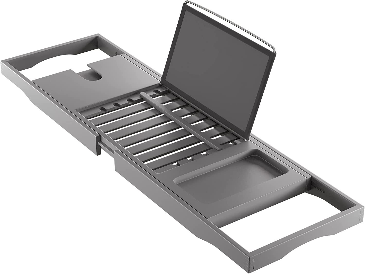 Bambusi Bathtub Tray for Tub - Adjustable Bamboo Bath Tray for Tub ...