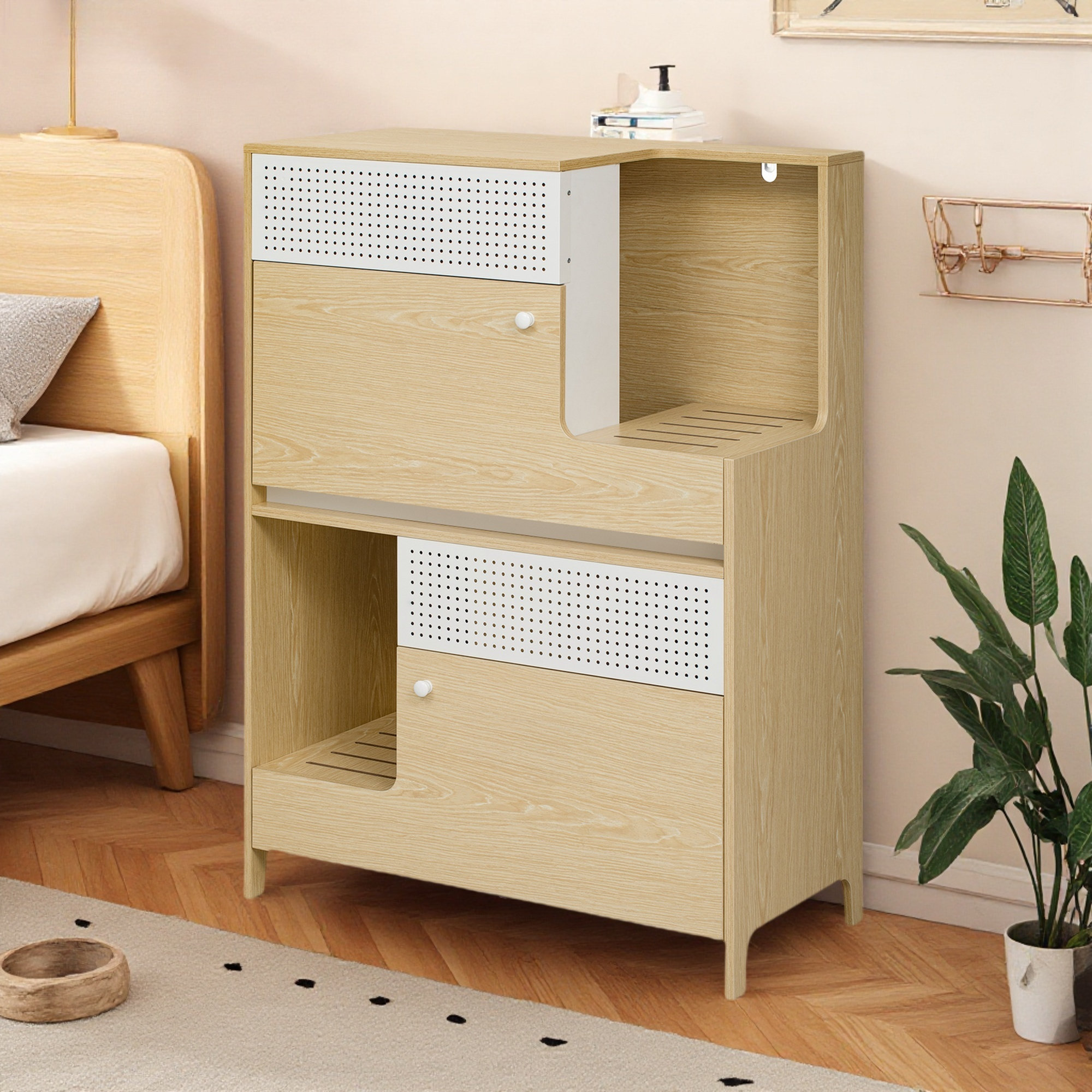 Tucker Murphy Pet™ Multi-use Natural Cat Litter Box Hosue With 2 Flip ...