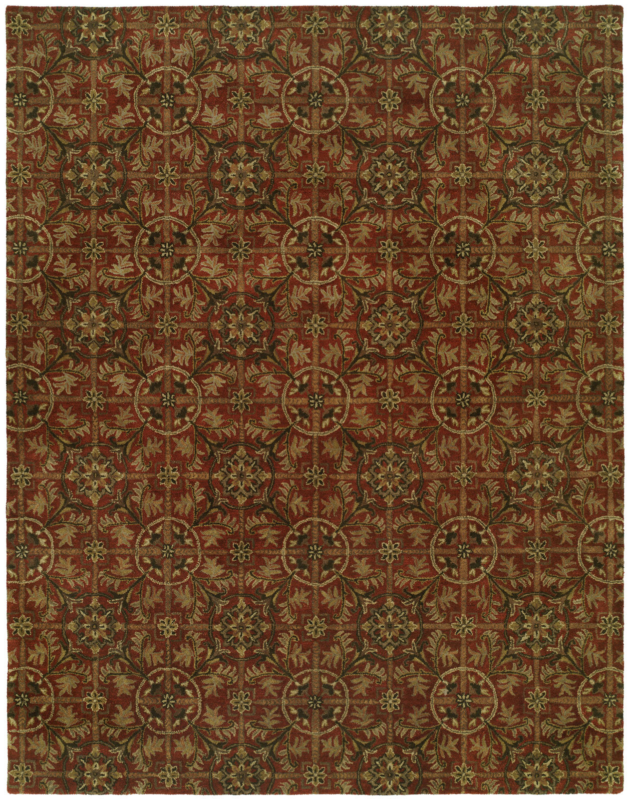 Meridian Rugmakers Floral Handmade Tufted Wool Red Area Rug - Wayfair ...