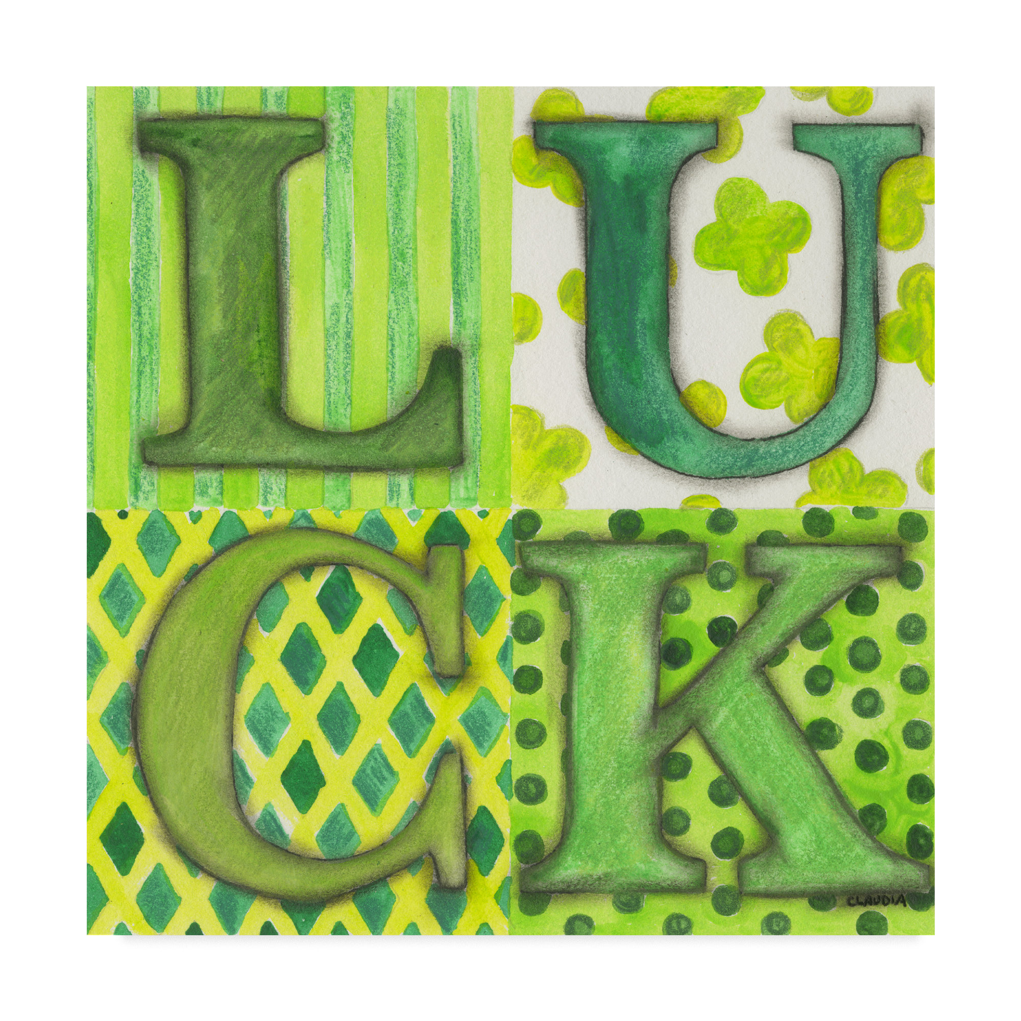 The Holiday Aisle® 'Luck Square' Acrylic Painting Print on Wrapped ...