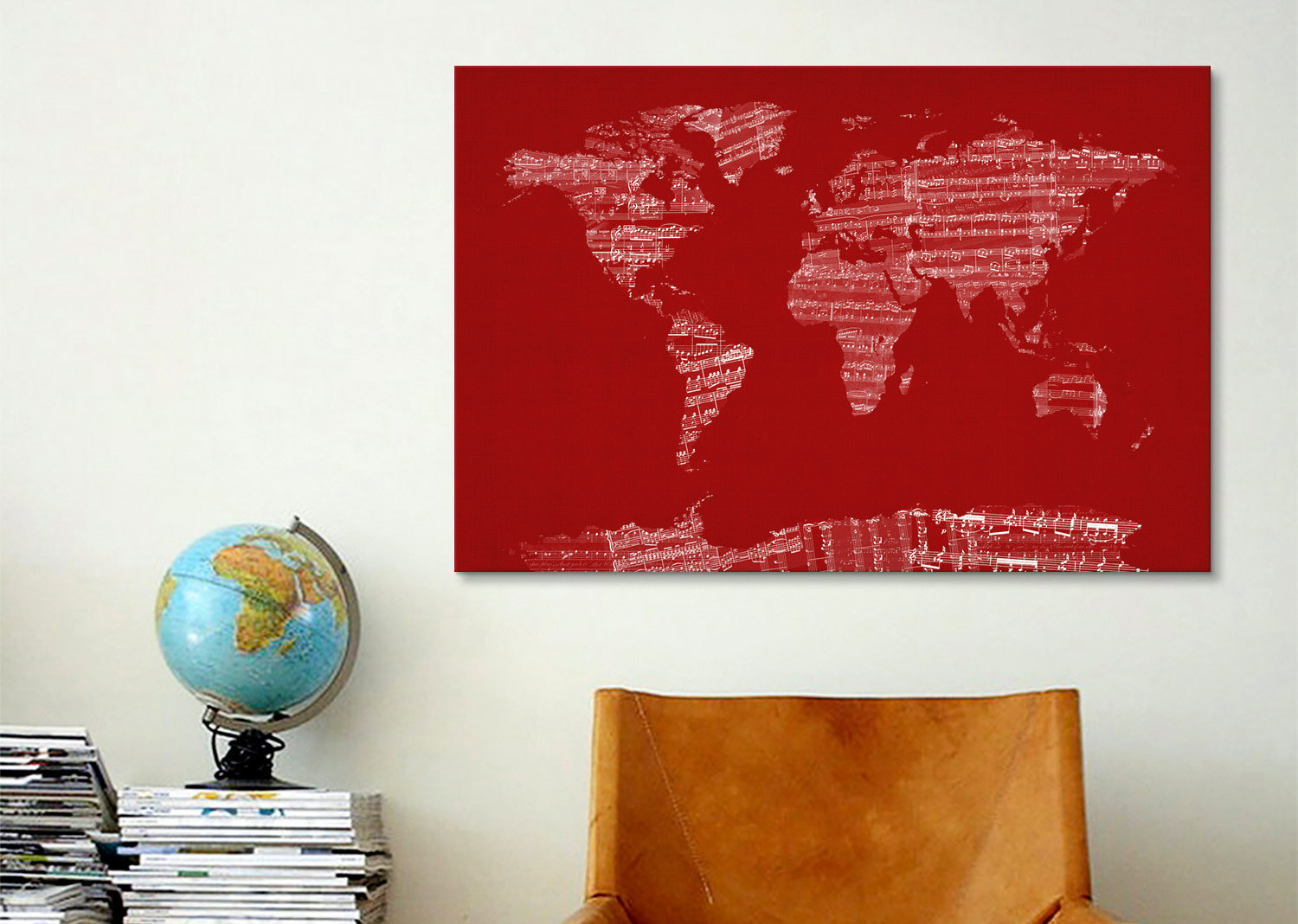 East Urban Home World Map Sheet Music by Michael Tompsett Graphic Art ...