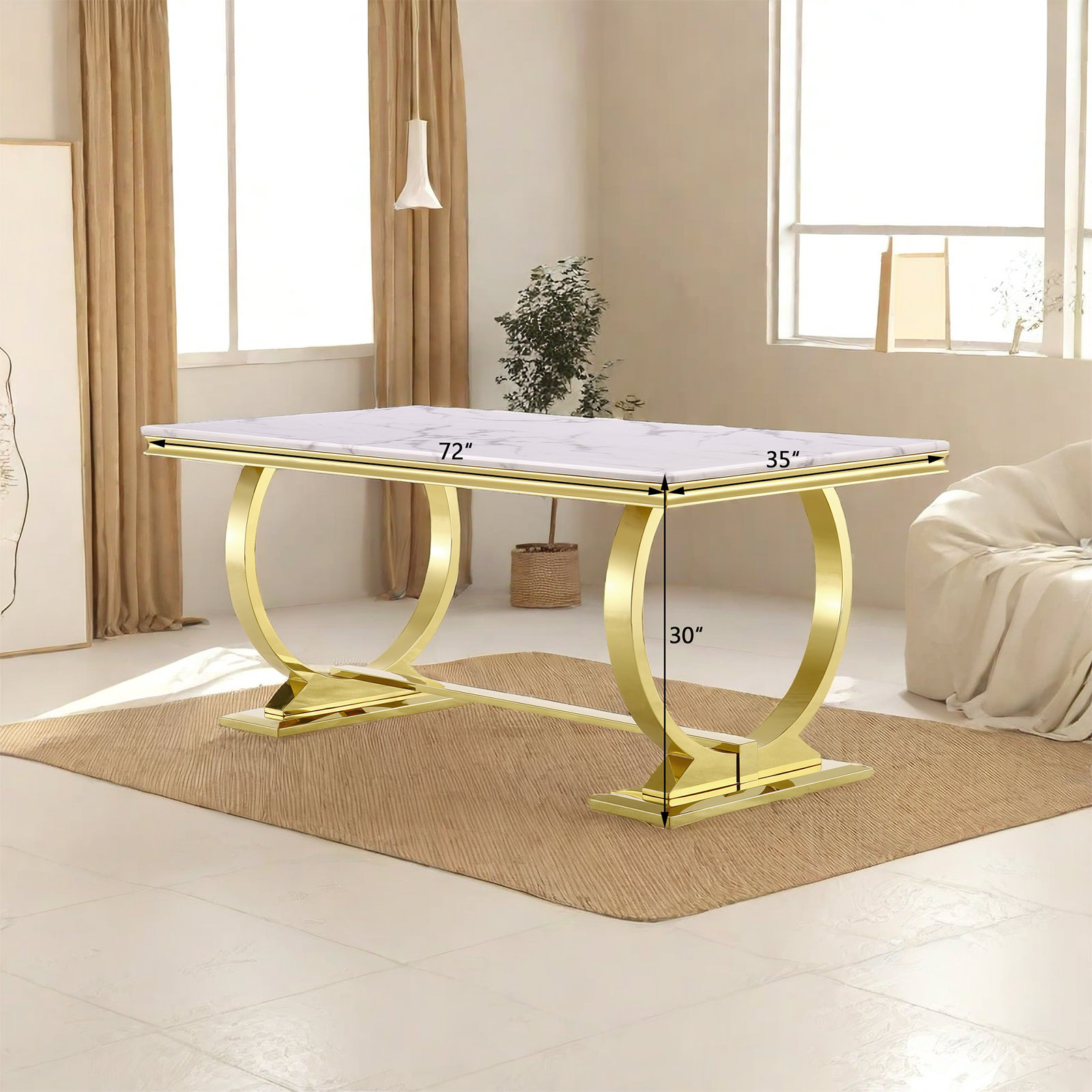 House of Hampton® Kayline 72 L x 35 W Dining Table | Wayfair