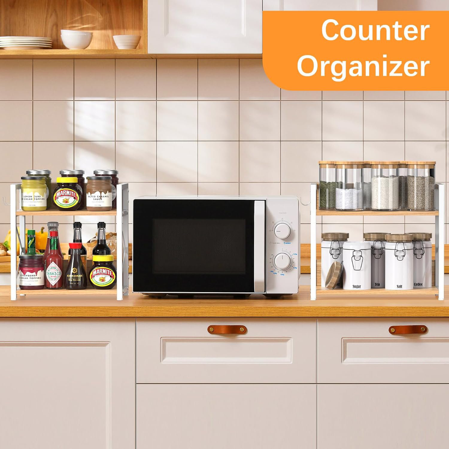 Prep & Savour Spice-Rack-Organizer-Shelf For Kitchen Counter, 2 Tiers ...