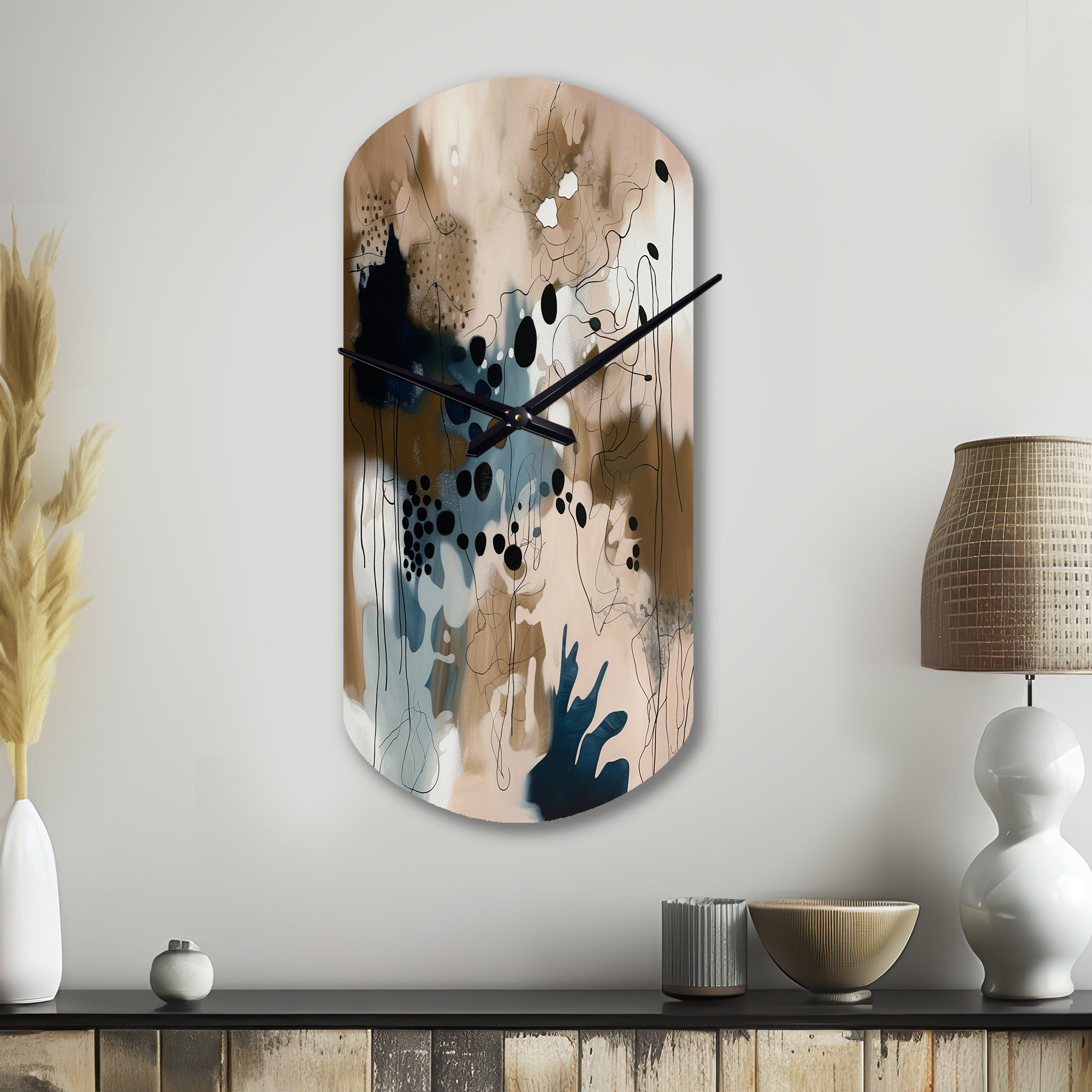 East Urban Home Robson Blue Reflections II - Abstract Cylinder Metal ...