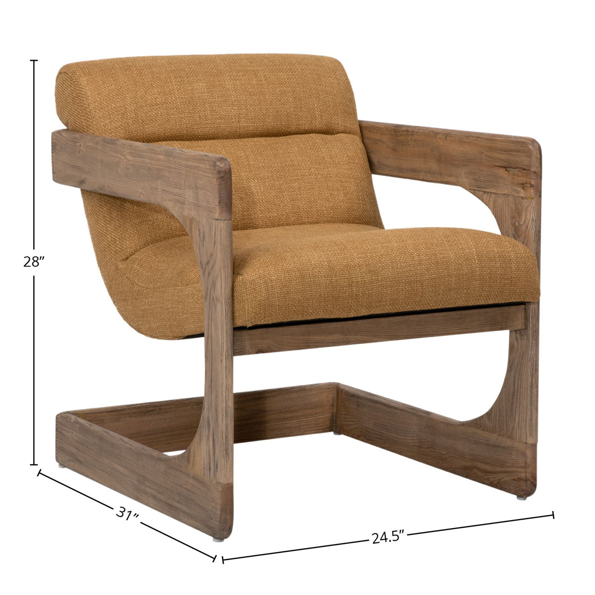 Dovetail Furniture Bridges Upholstered Occasional Chair, Mustard | Perigold