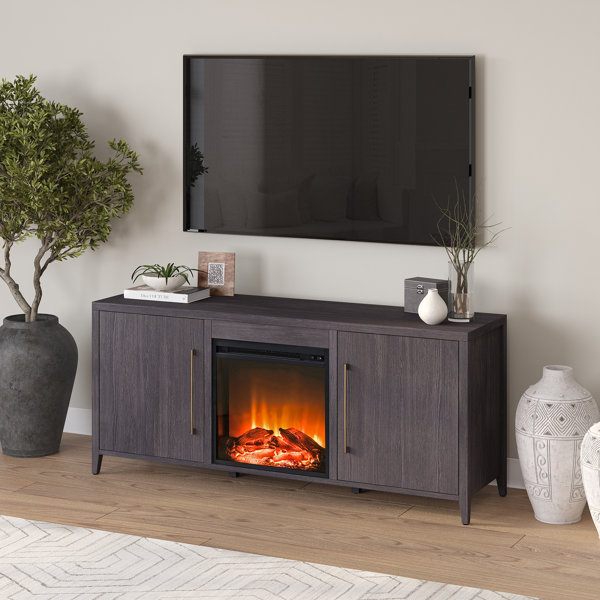 Wade Logan® Jasper TV Stand for TVs up to 65" with Electric Fireplace ...
