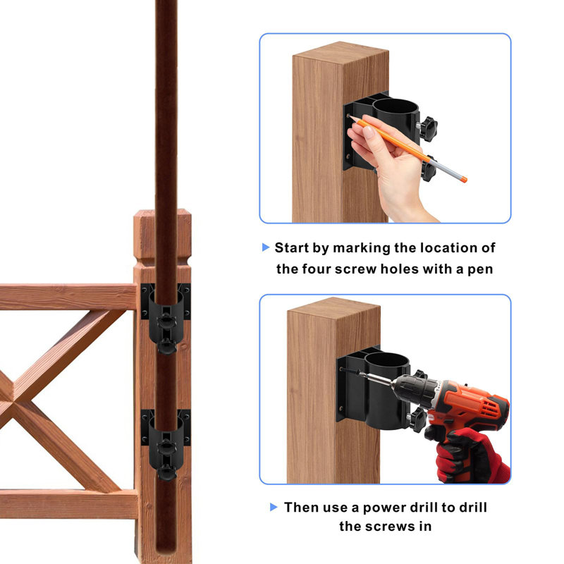 Arlmont & Co. Adjustable Outdoor Parasol Base Metal Parasol Clip ...