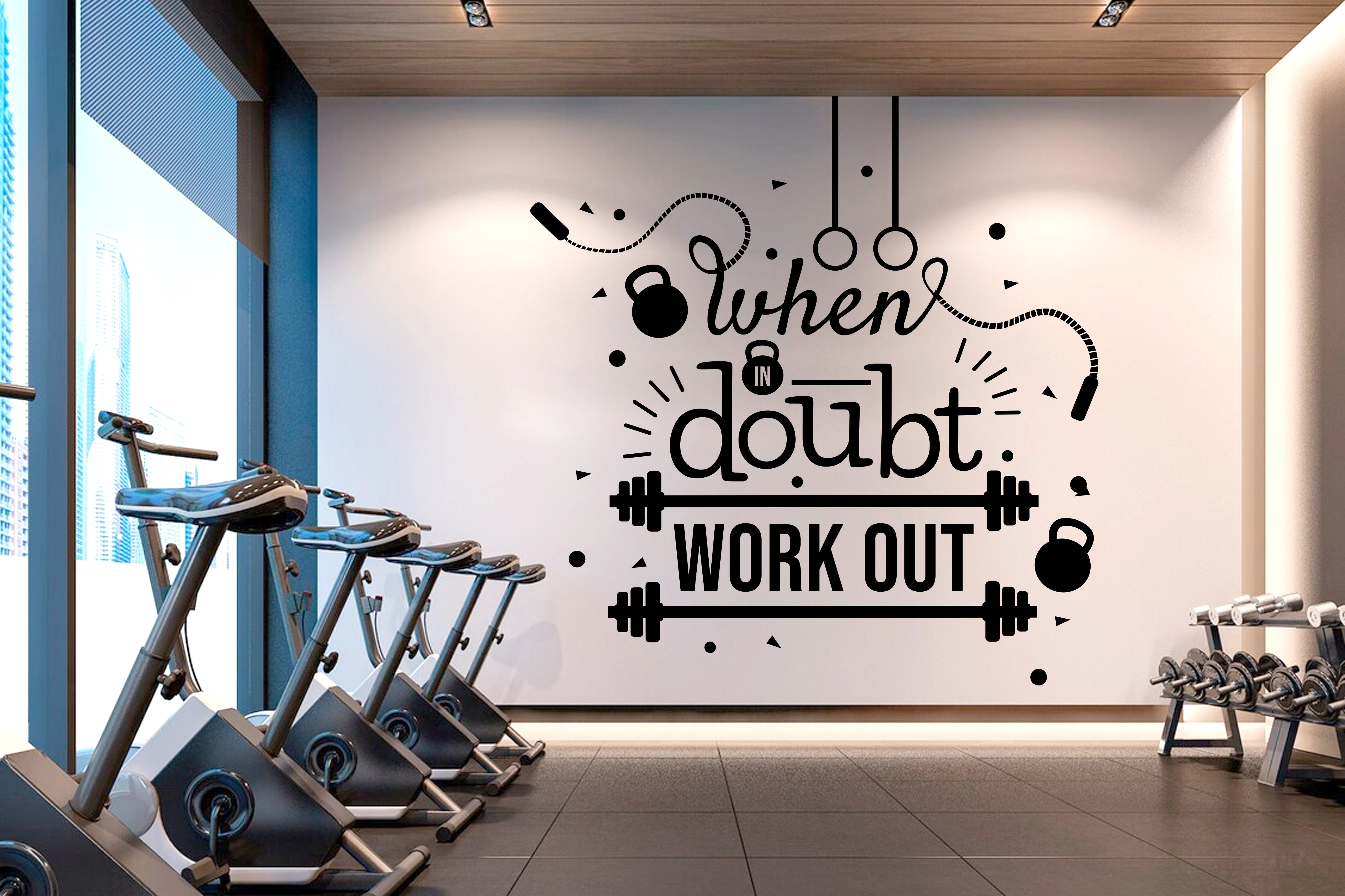 Trinx Fitness Vinyl Gym Wall Decal, Inspirational Words, Home Gym Decal ...