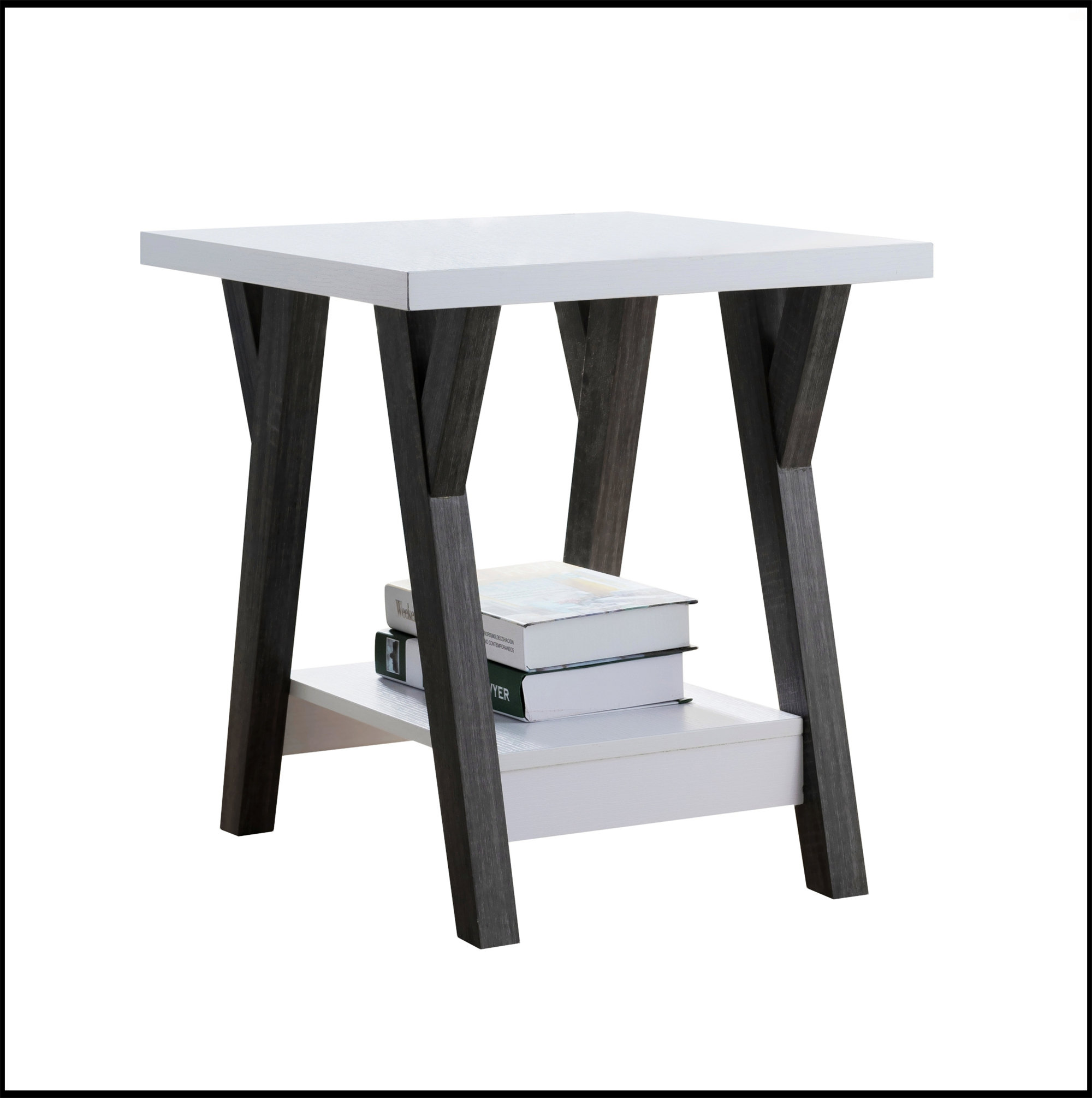 Wrought Studio™ Modern White End Table | Wayfair