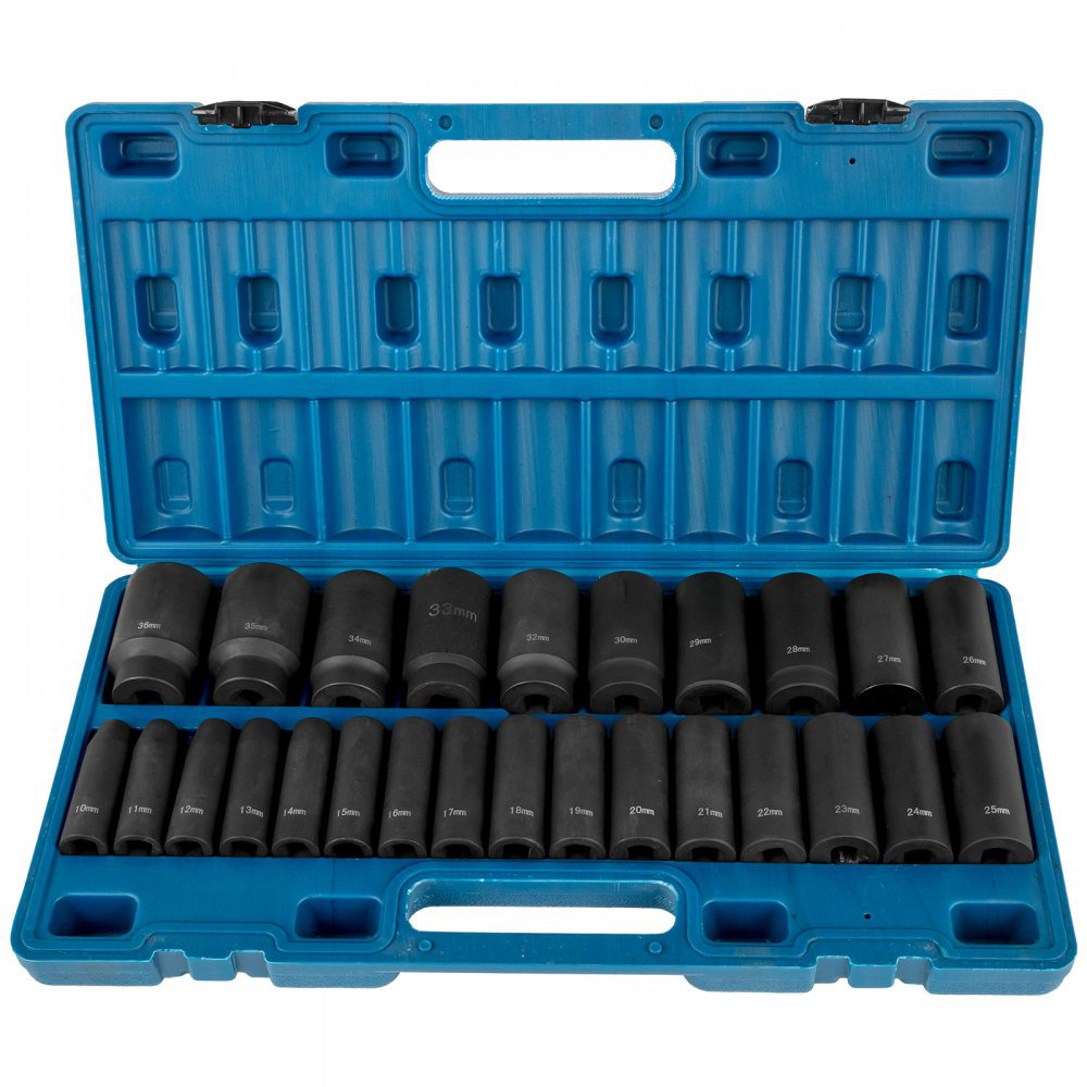 WFX Utility™ Impact Socket Set 1/2 Inches 26 Piece Impact Sockets, Deep ...