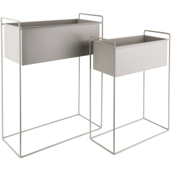 Ebern Designs Rectangular Metal Plant Stands Essence Gray | Wayfair.co.uk