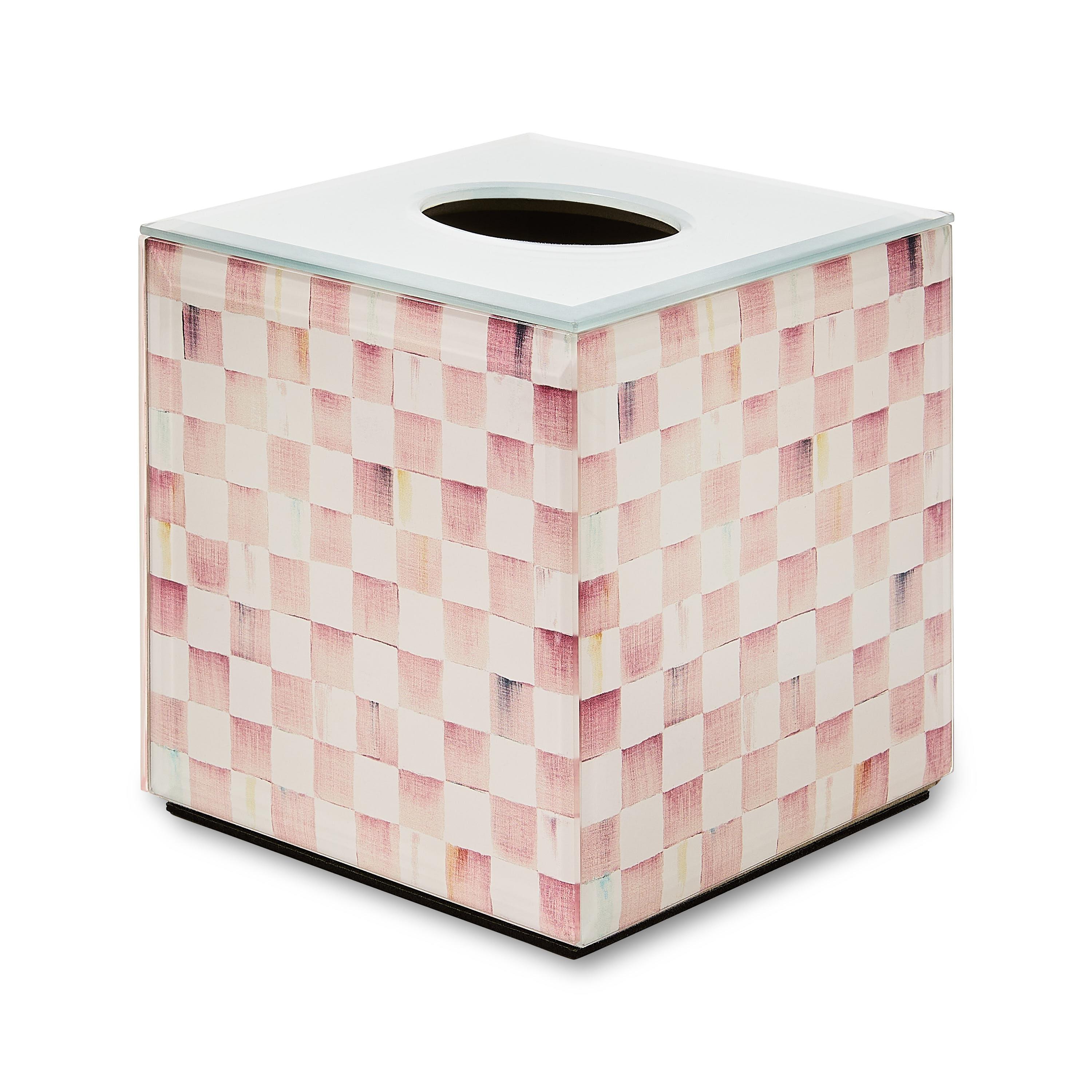 MacKenzie-Childs Rosy Check Glass Boutique Tissue Cover | Wayfair