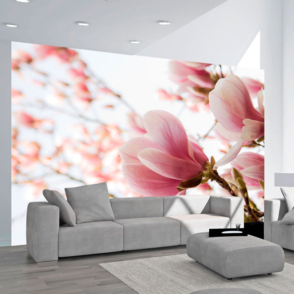East Urban Home Pink Magnolia 231cm x 300cm Wallpaper | Wayfair.ie