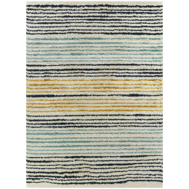Highland Dunes Snead Striped Blue/Yellow Area Rug & Reviews | Wayfair