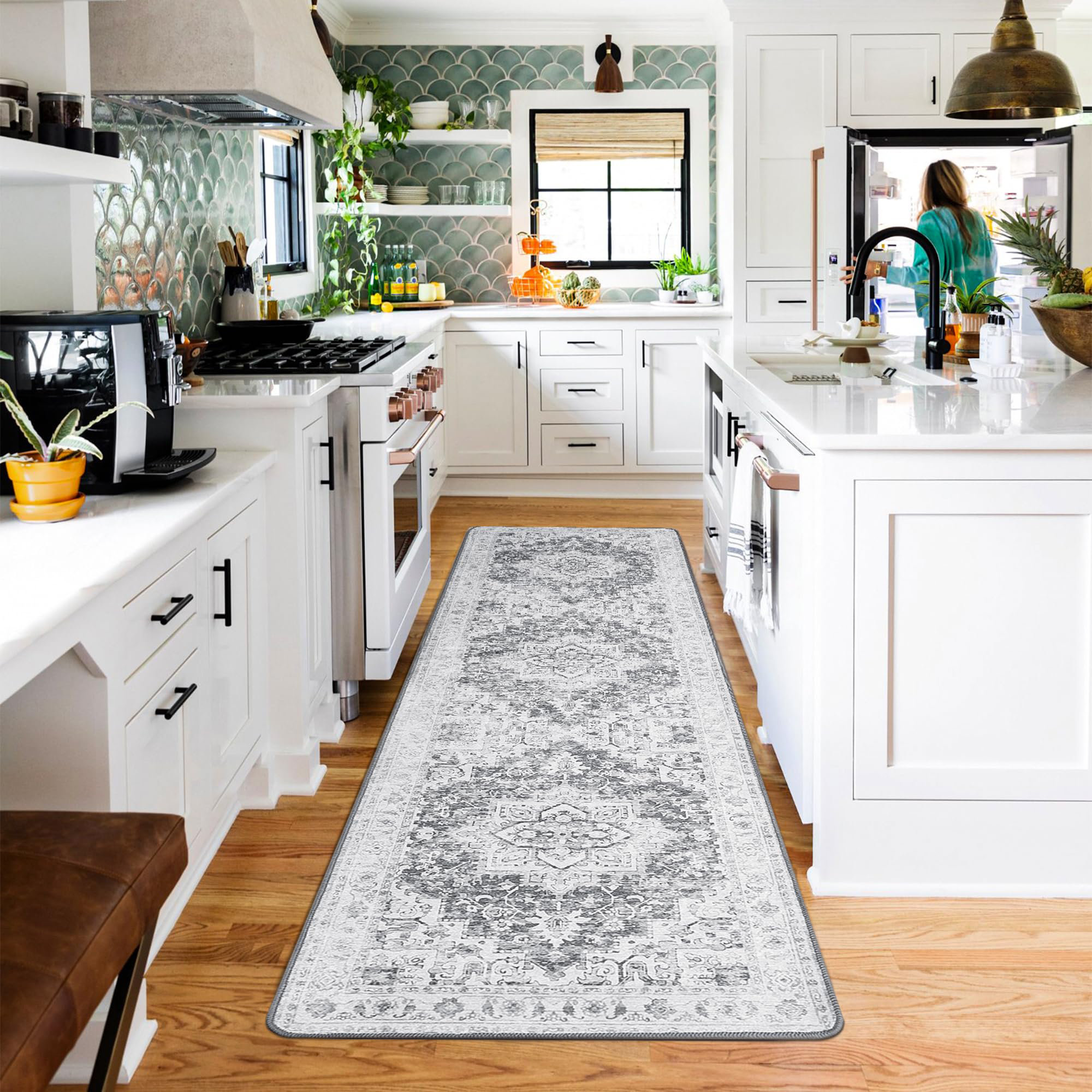 World Menagerie Nathalya Oriental Performance Machine Washable Non Slip ...