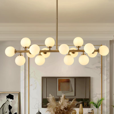 Ivy Bronx 28-Light Black Modern Linear Led Chandelier For Dining Room ...