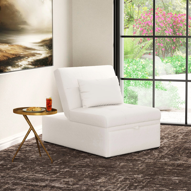 Ebern Designs Hulse 3-in-1 Sherpa Convertible Sleeper Chair & Reviews ...