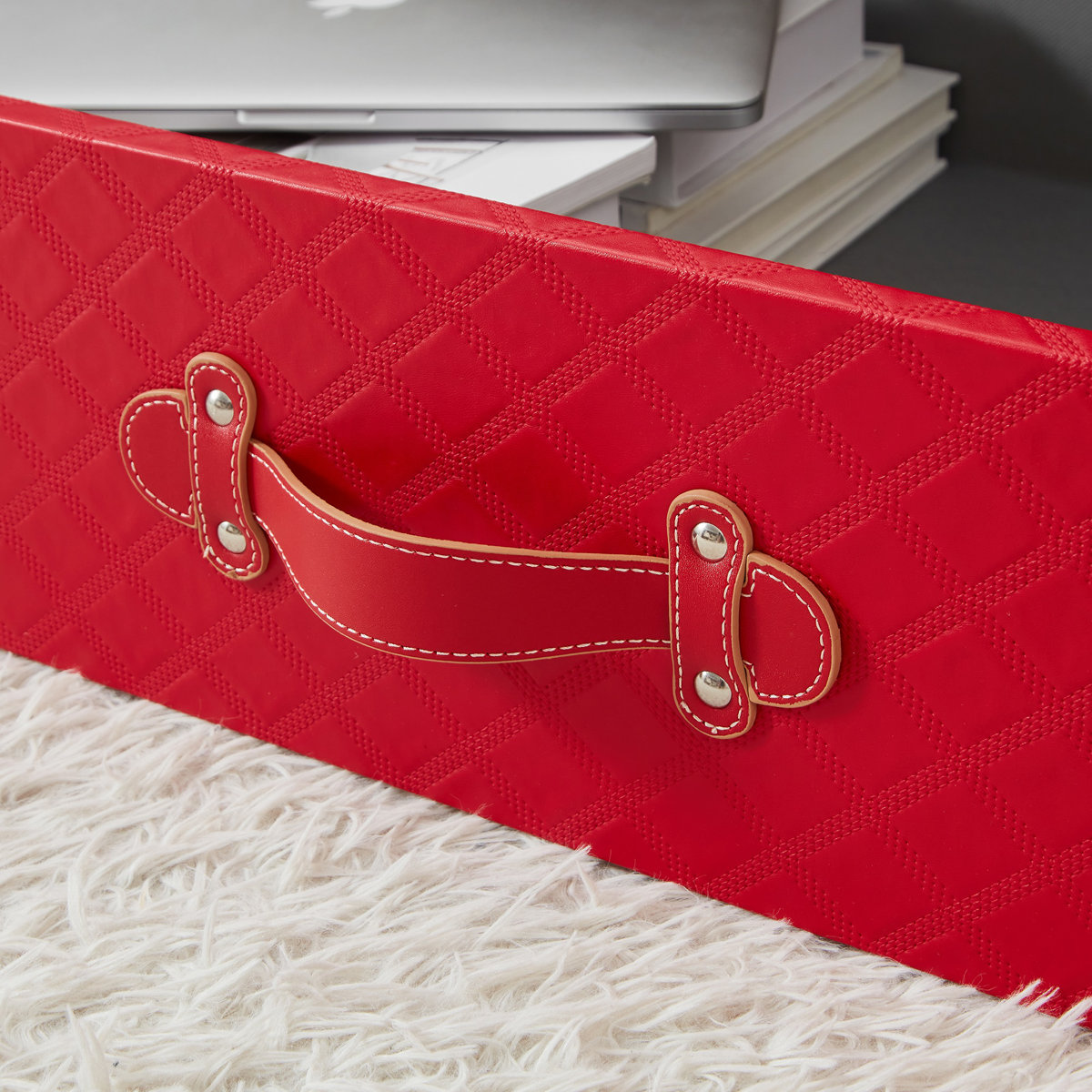 DormCo Texture Underbed Storage Bin with Wheels - Burgundy | Wayfair