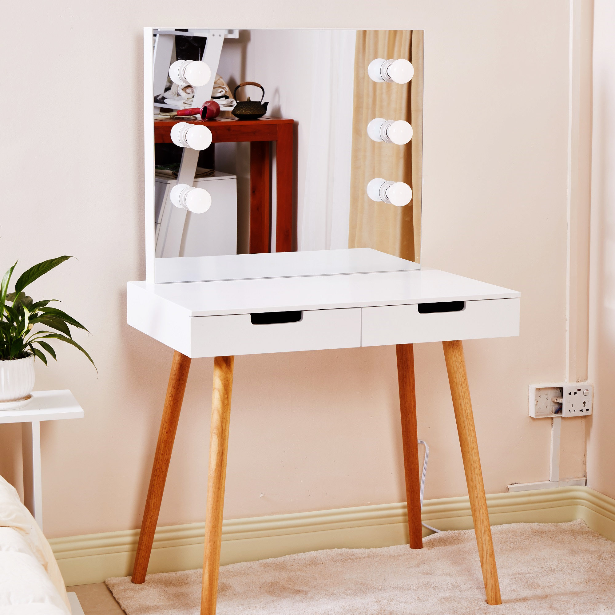 Corrigan Studio® Dressing Table With LED Lights- | Wayfair