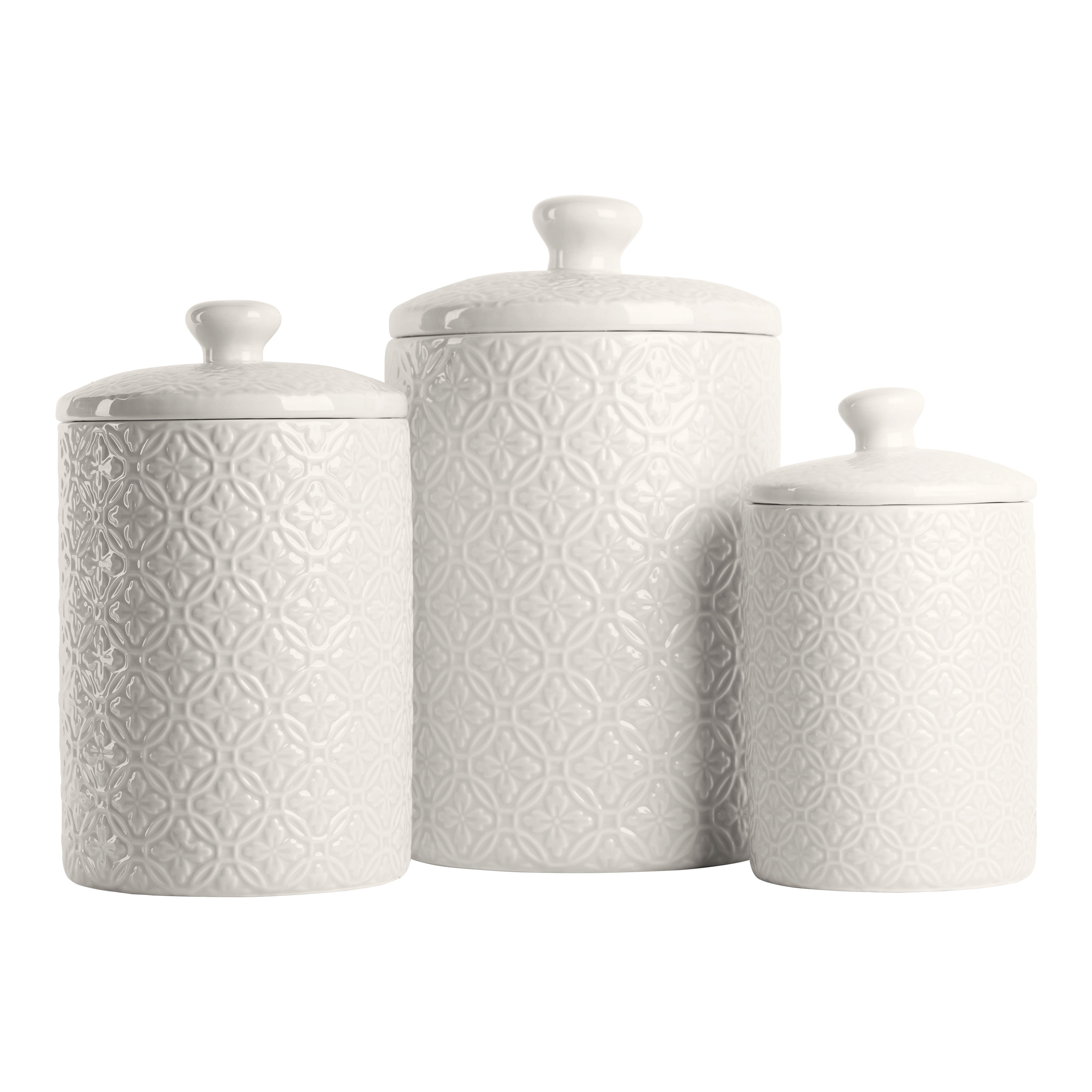 Ophelia & Co. Embossed 3 Piece Kitchen Canister Set & Reviews | Wayfair
